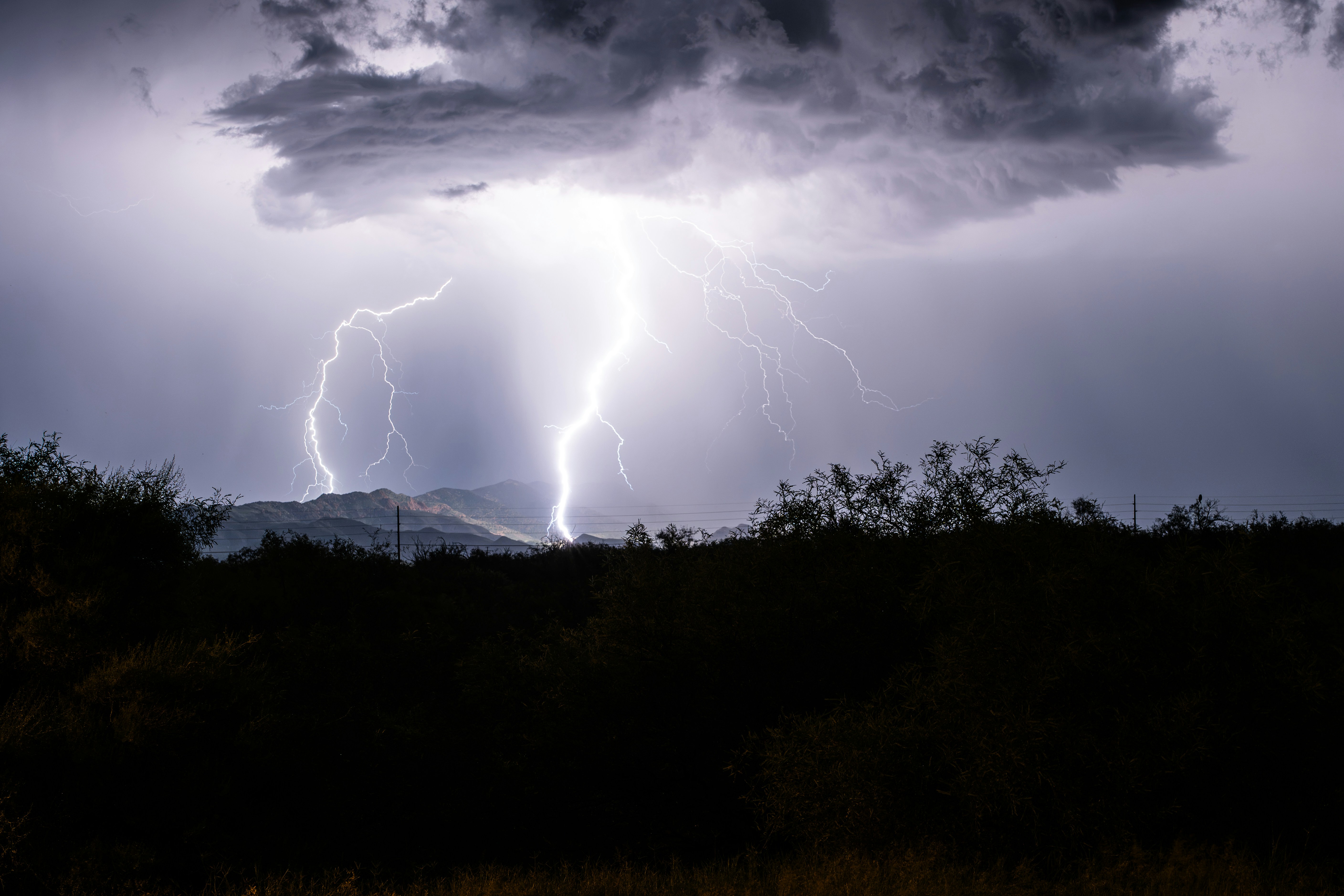 Lightning Crown Over the Desert Ridge