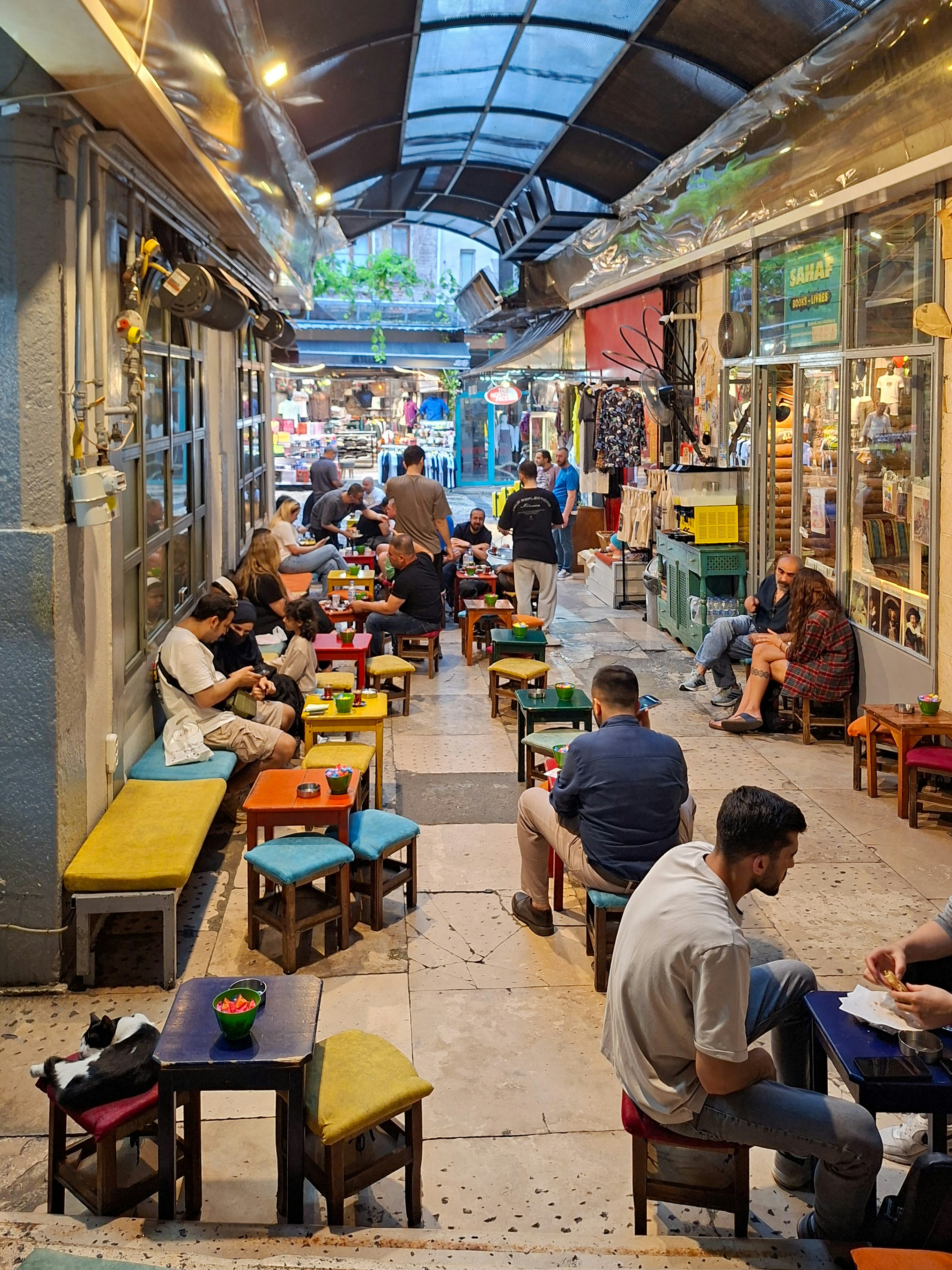 Candid Alleyway Café: A Slice of Urban Dialogue