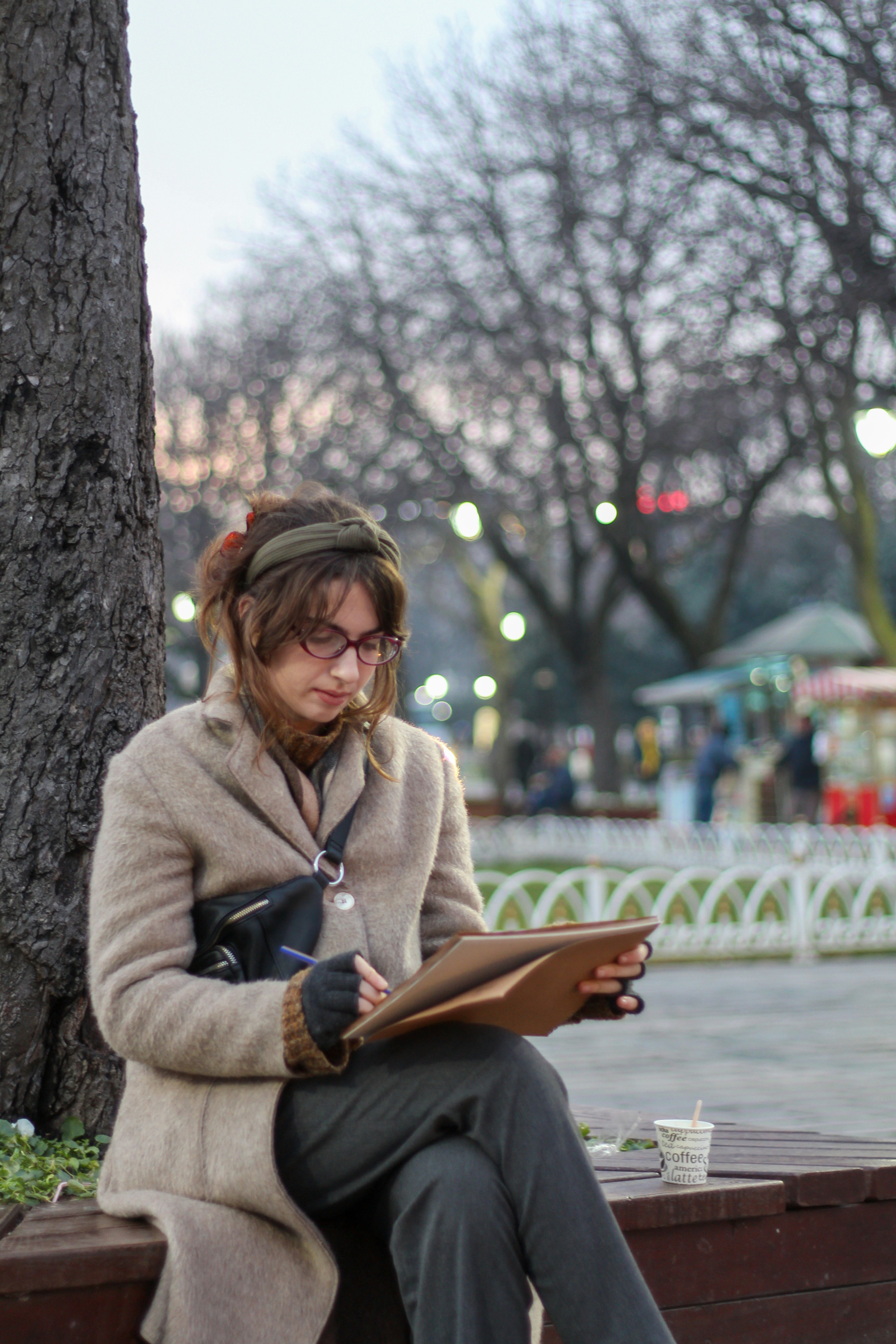 Quiet Study Under an Autumn Tree