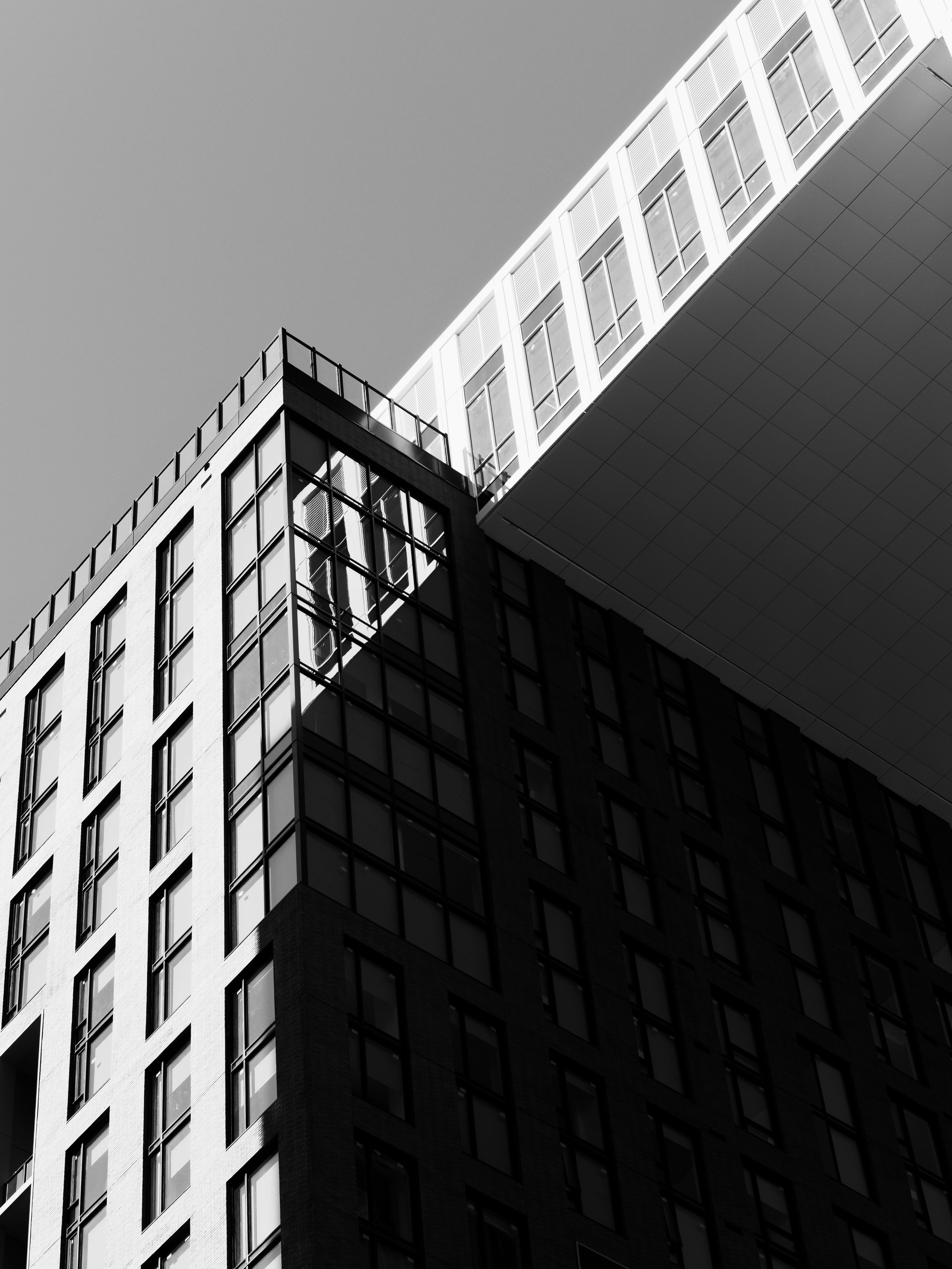 Intersection of Angles: A monochrome architectural clash