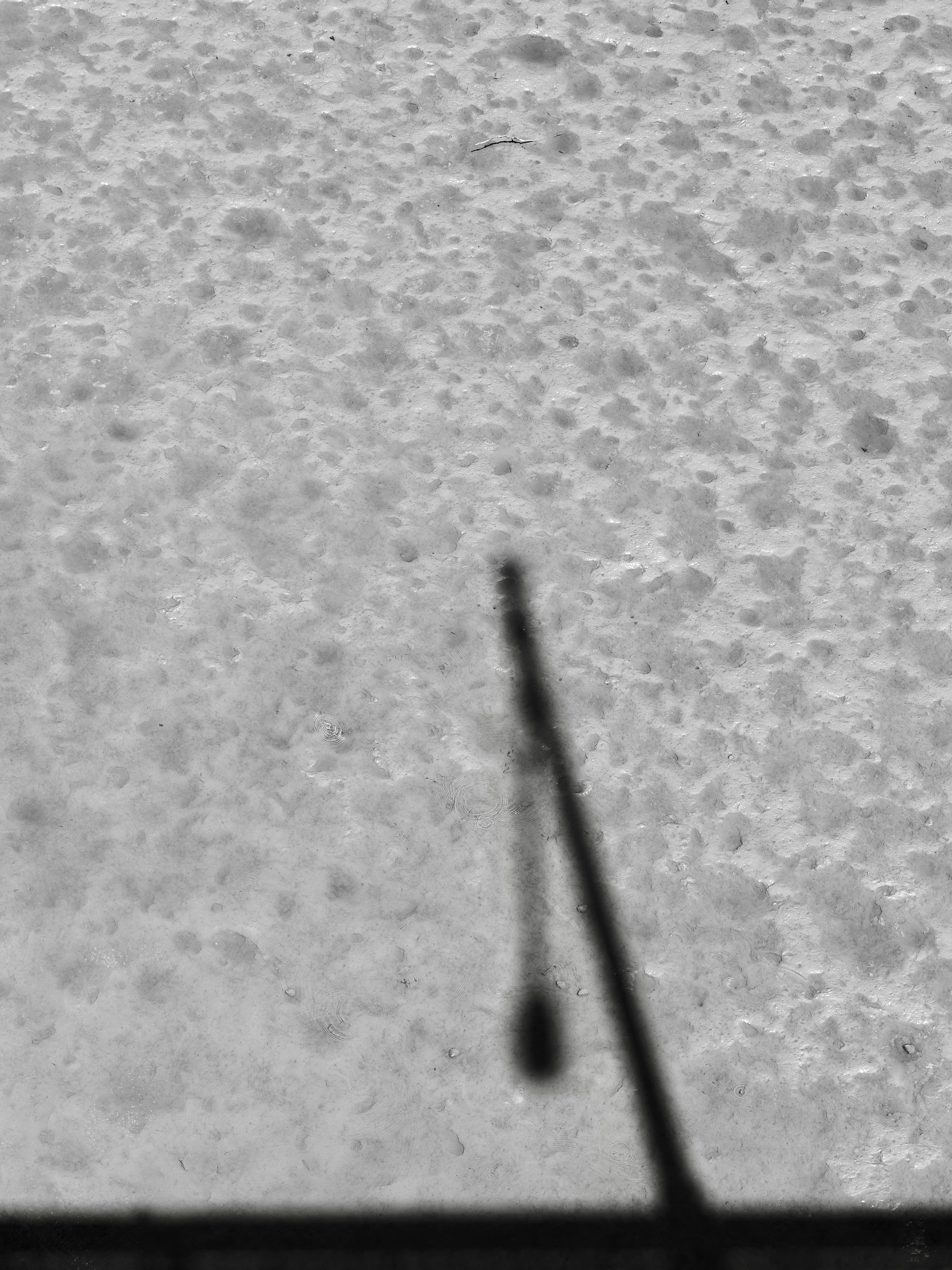 Vertical Needle: Shadowed Pinpoint in a Grainy Field