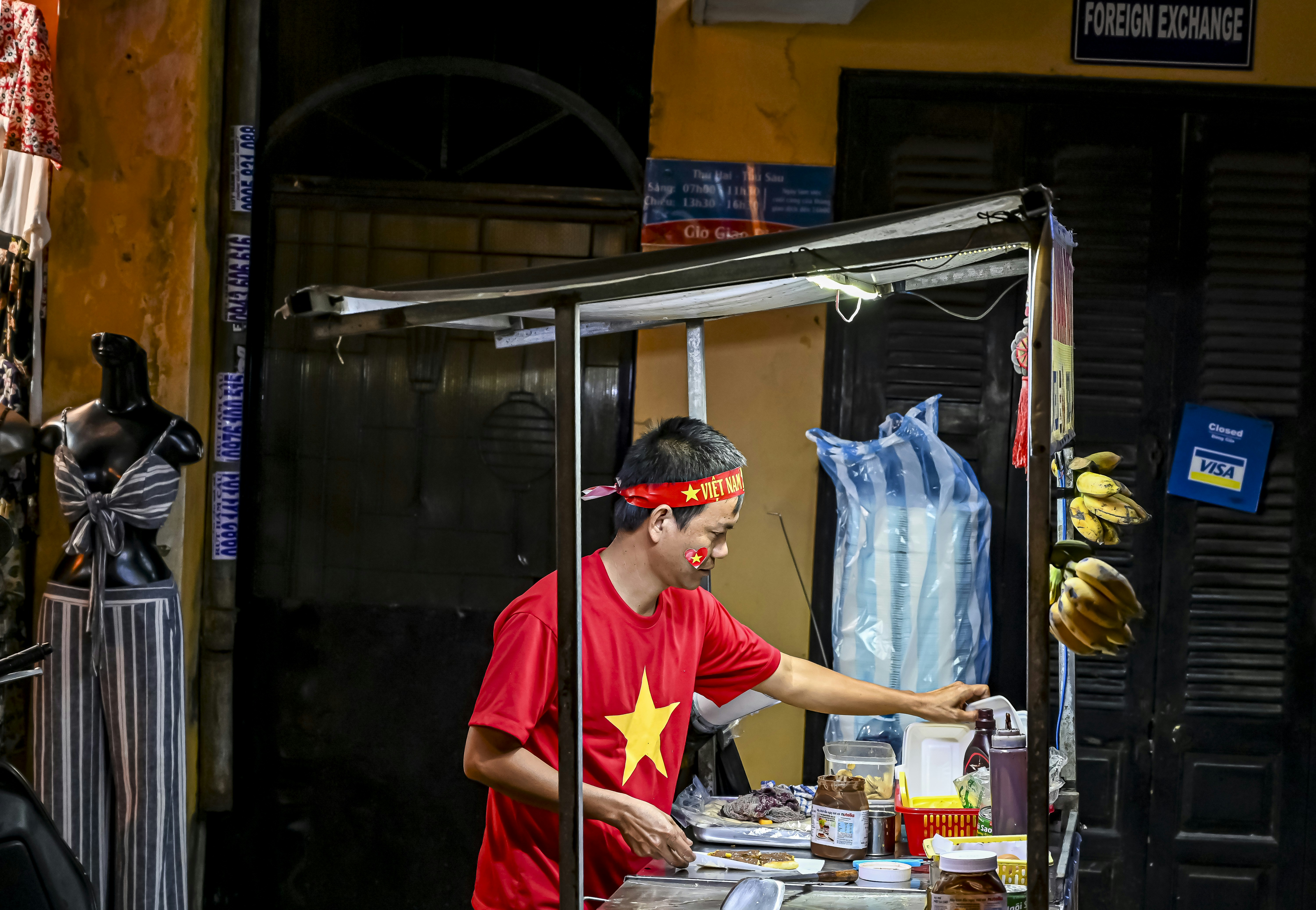 Street Food Vendor in a Narrow Alley Portrait