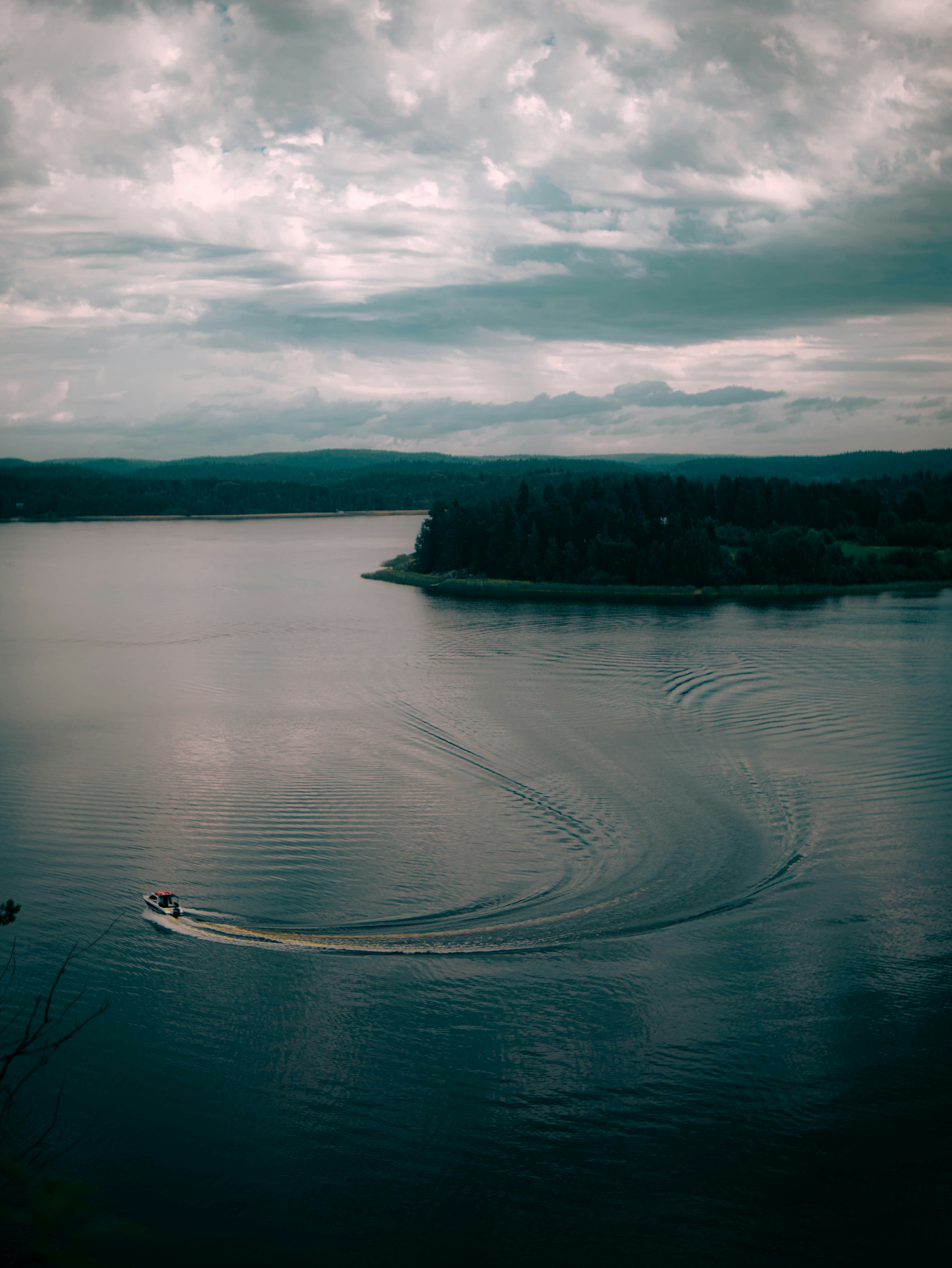 Whisper of a Wake Across a Quiet Lake