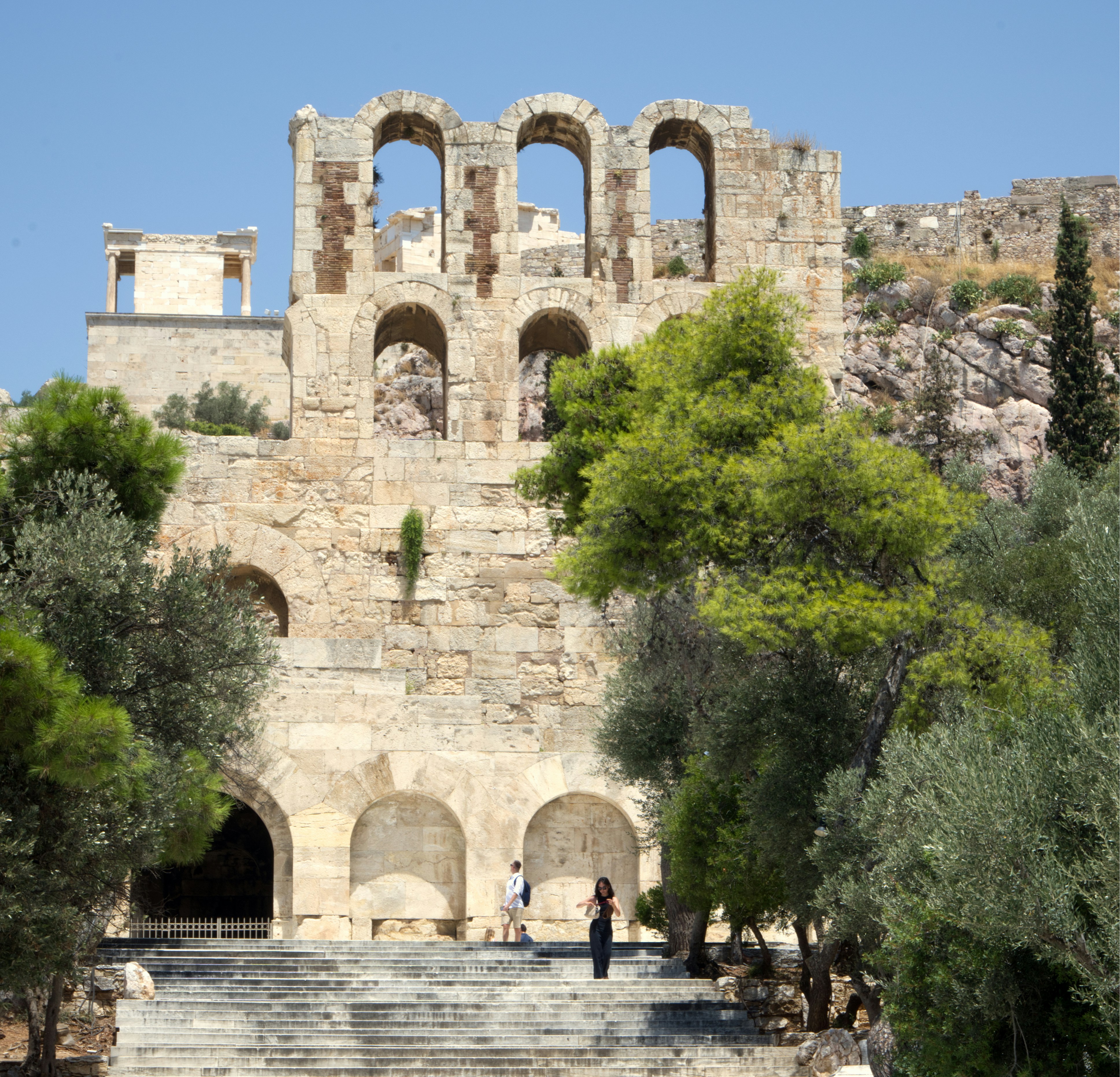 Stone Arches Overlooked by a Carved Staircase