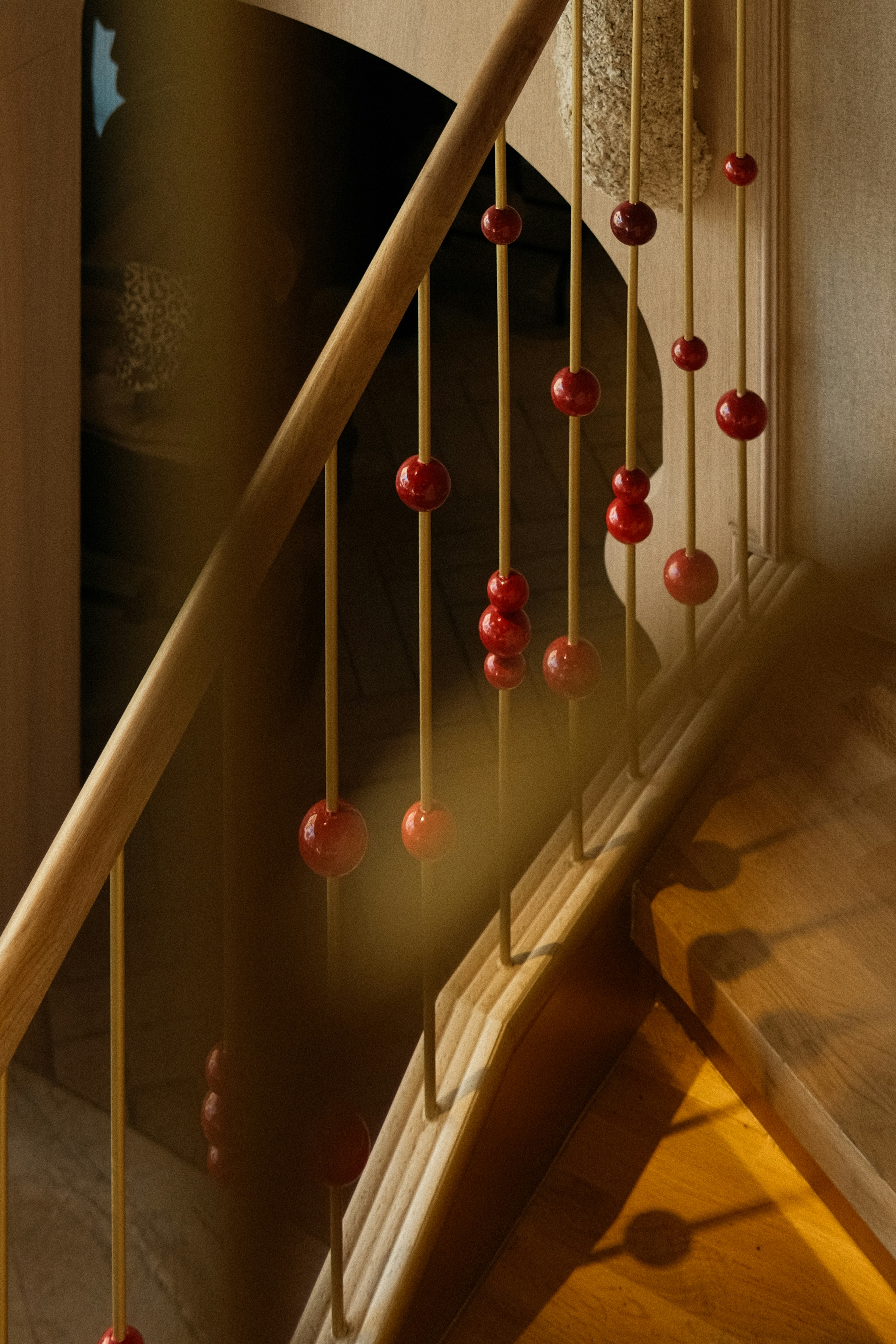 Beaded Barrier on a Quiet Stair