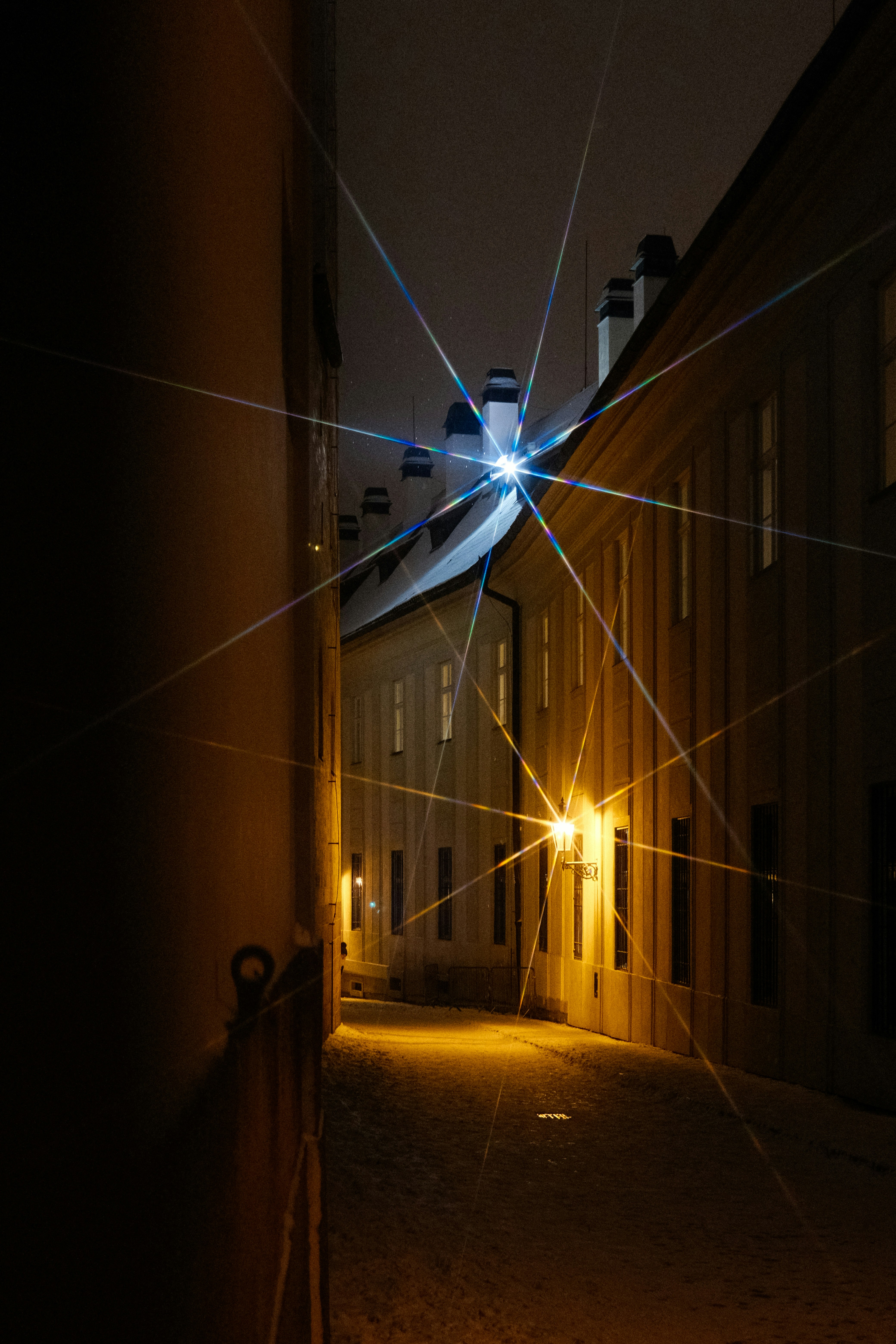 Starbursts Over a Night-Walled Alley