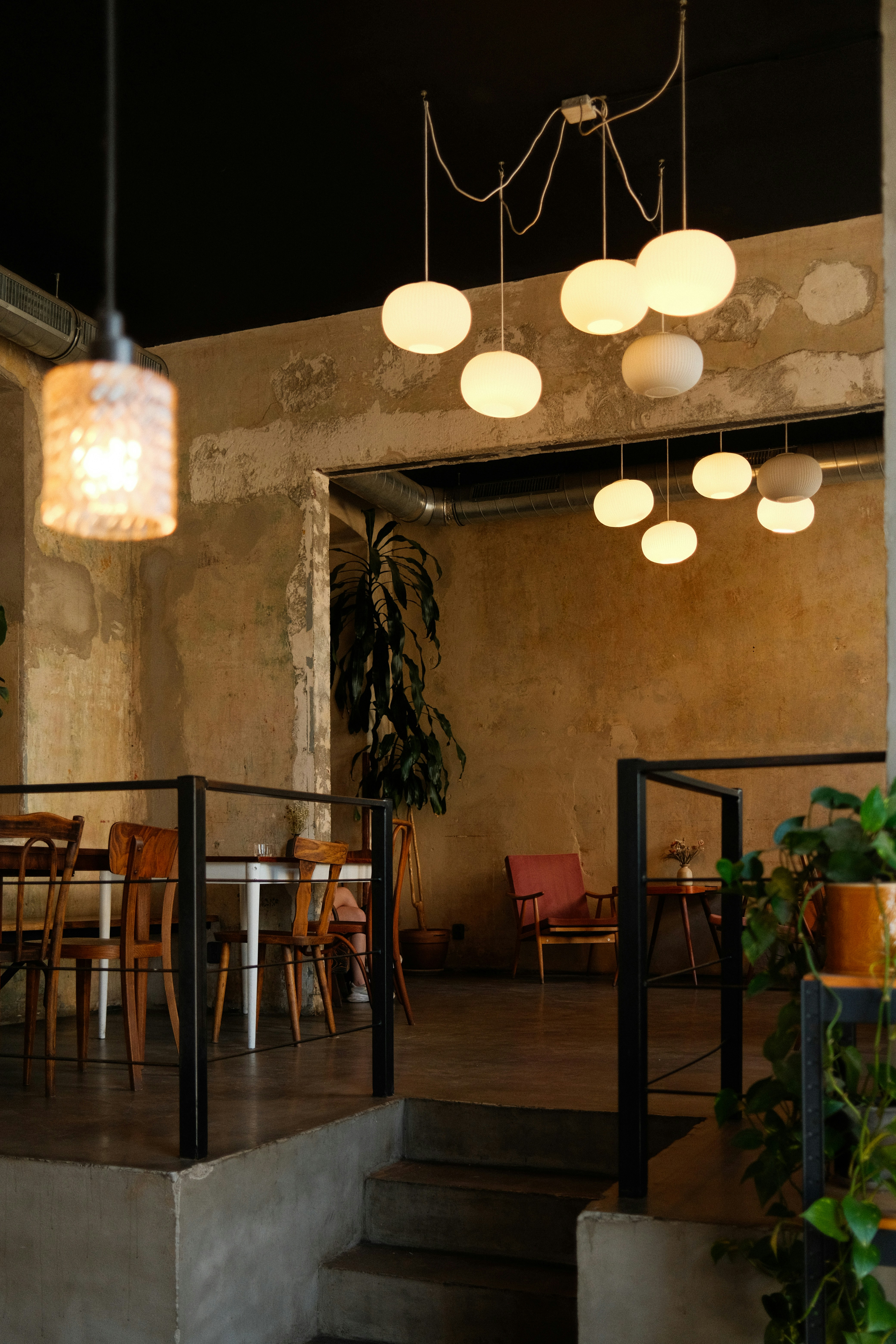 Warm Glow Over a Cozy Loft Café