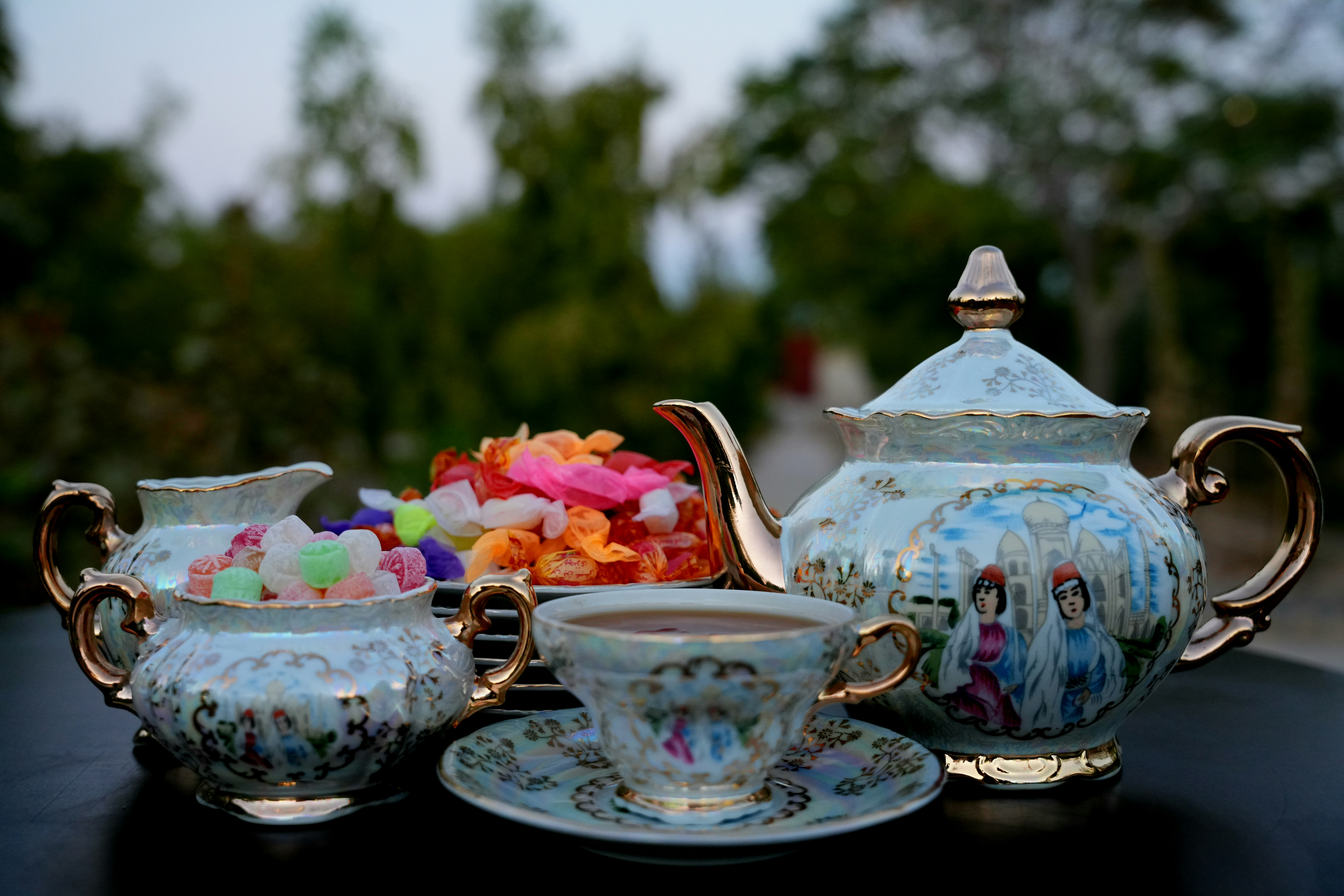 Eastern Tea Set in Velvet Evening