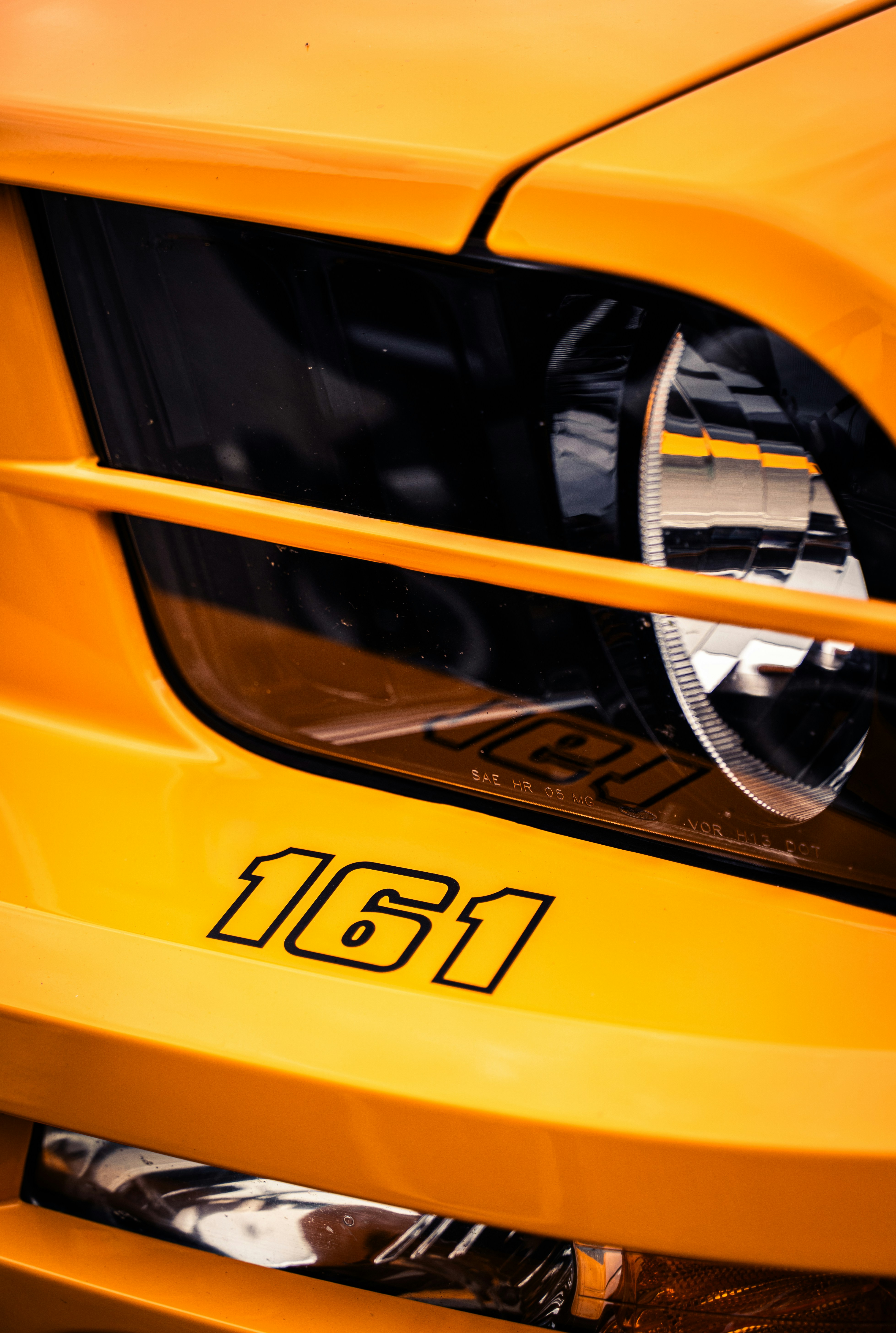 Golden Bow: The Front Quarter of a Racecar