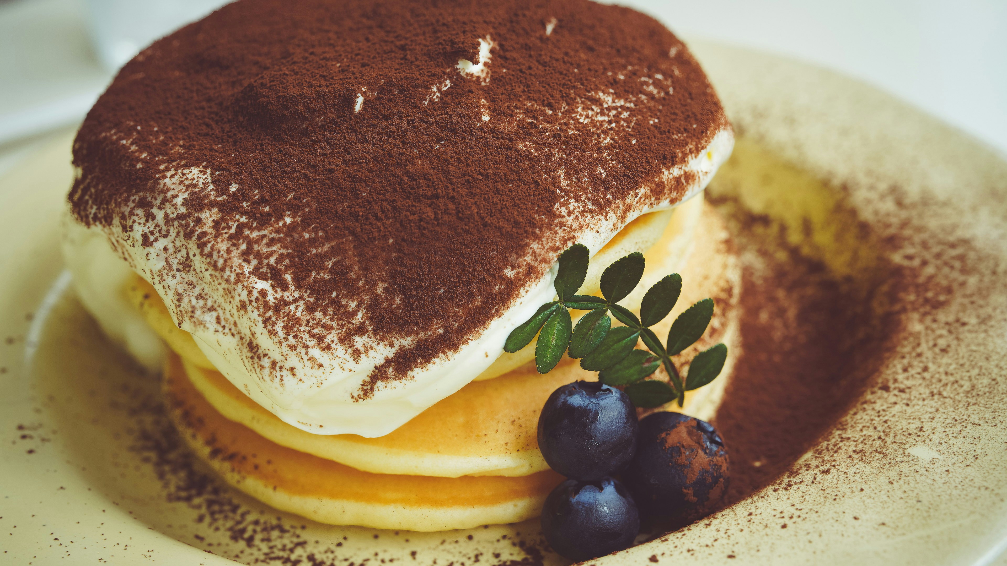 Velvety Stack with Cocoa Dust and Fresh Berries