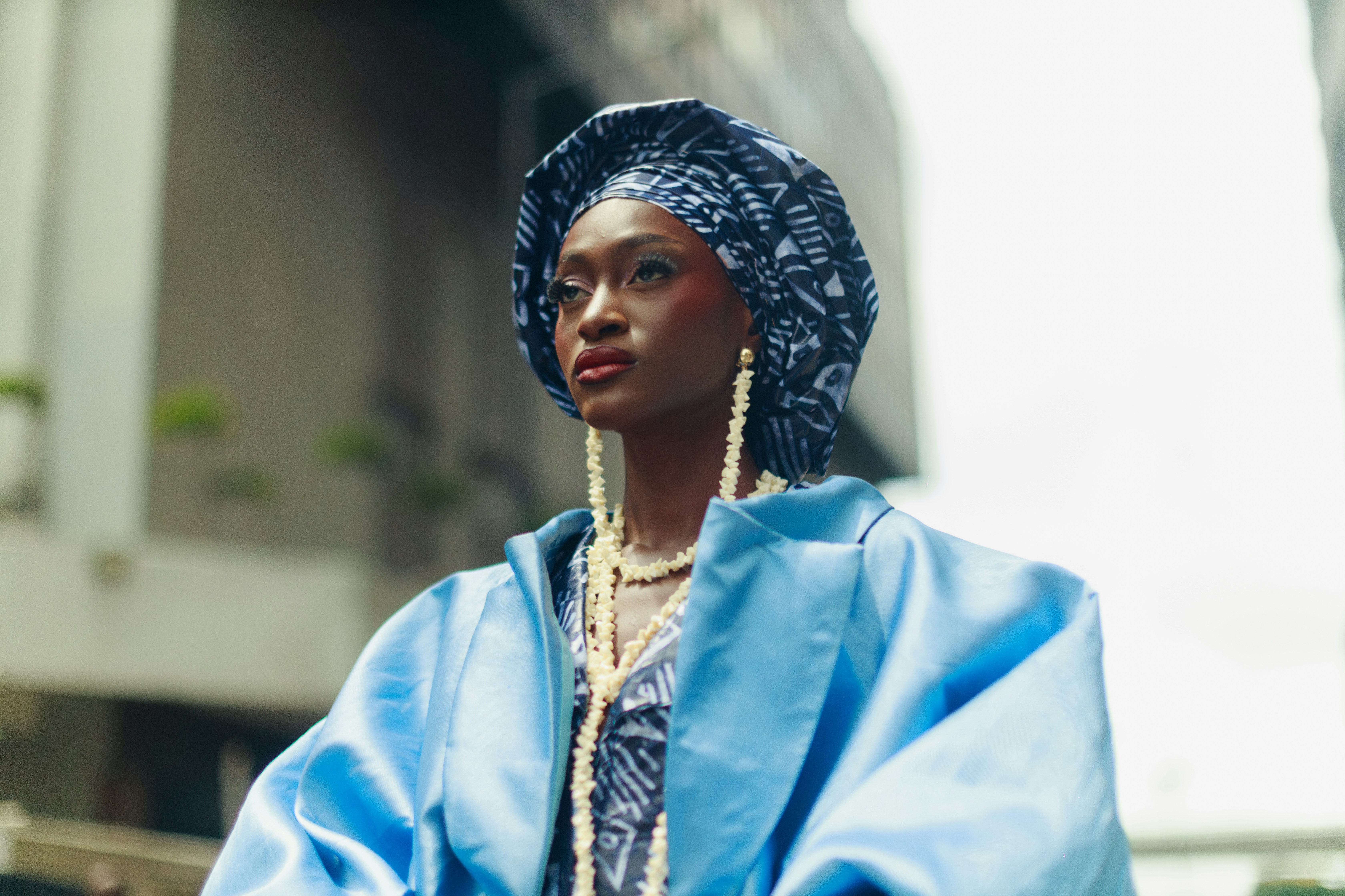 Portrait in Azure: A Regal Moment in Blue