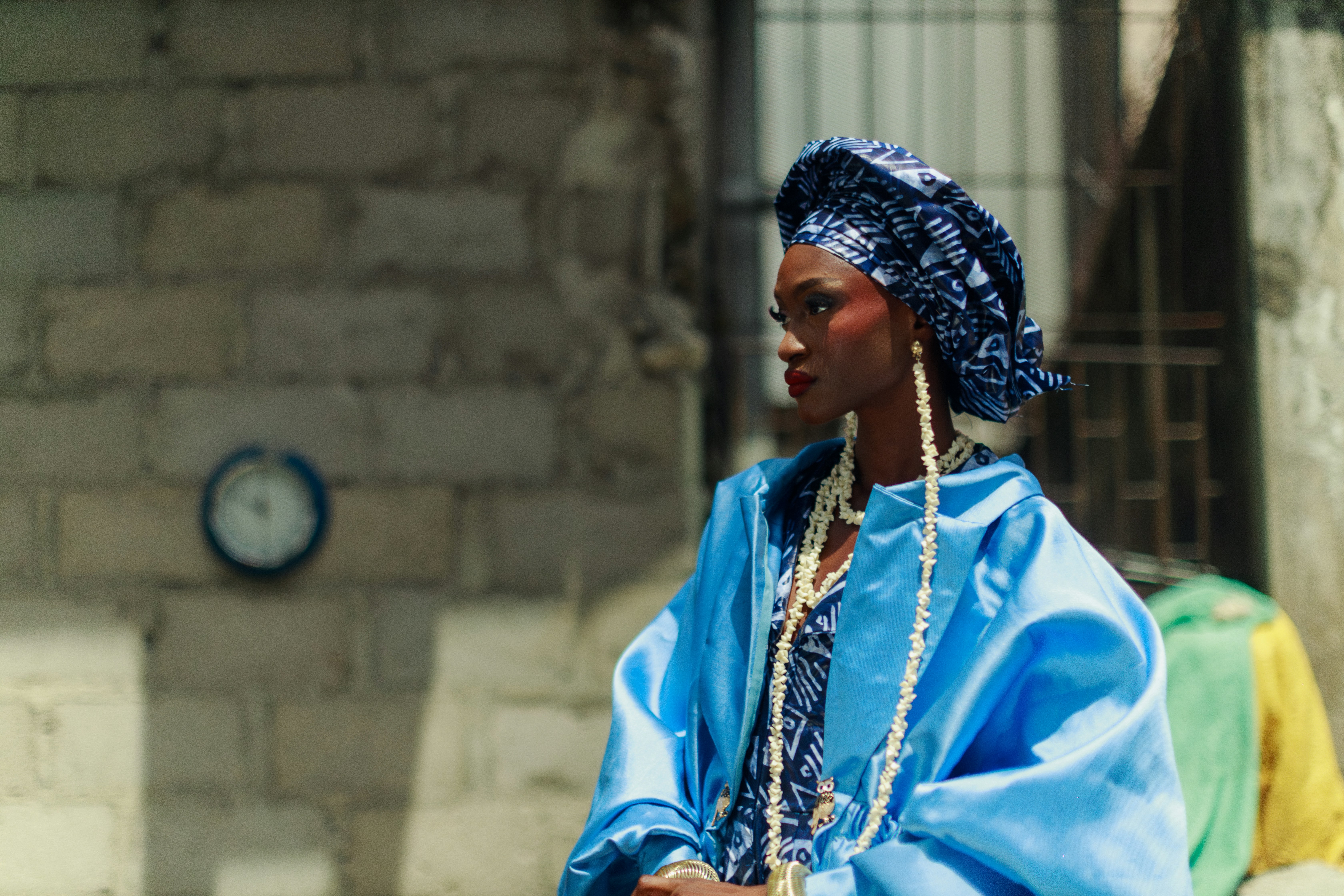 Royal Blue: Portrait of Grace in a Nigerian Adire Headwrap