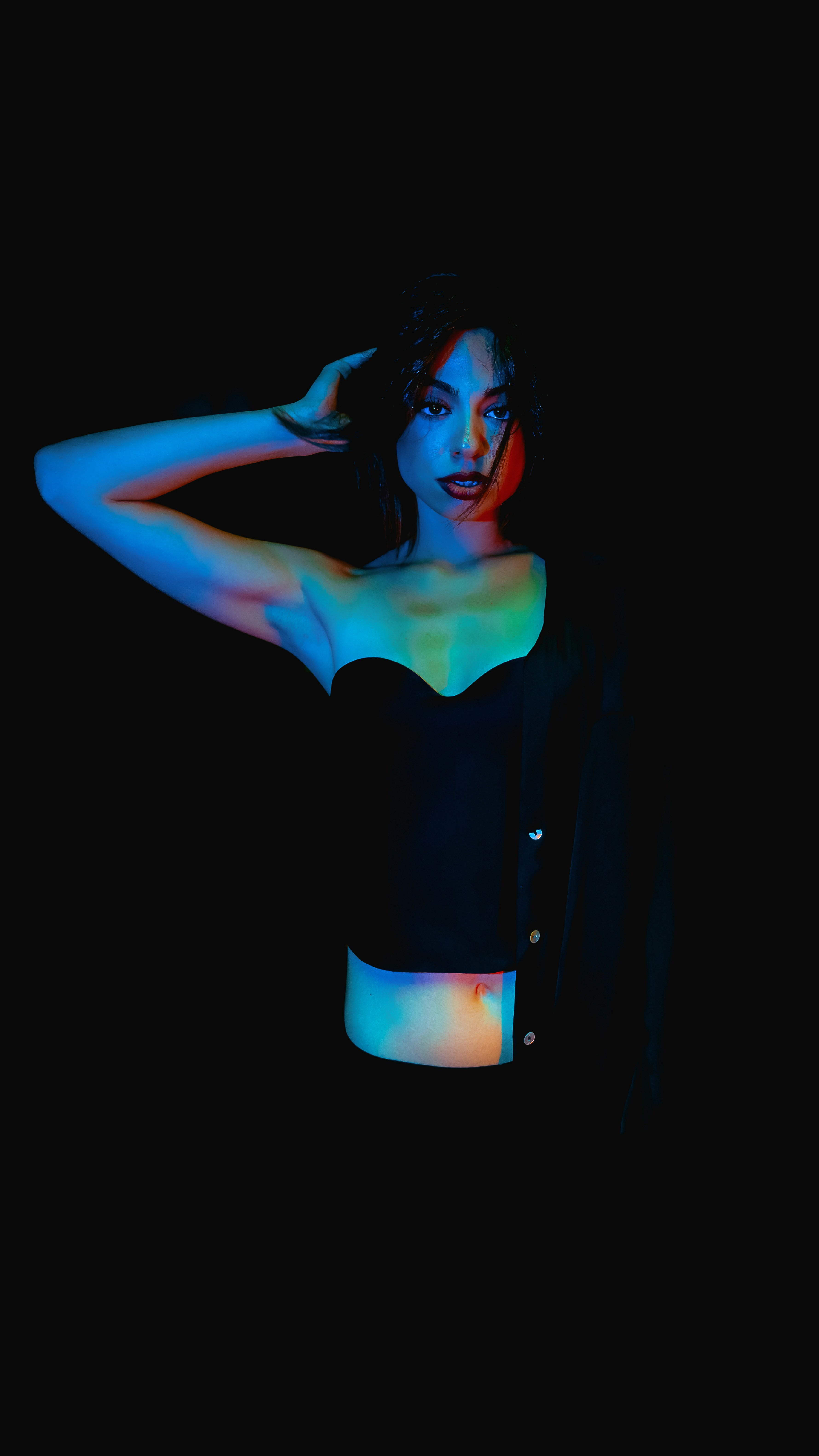 Neon Slip: A Portrait in Chromatic Shadow