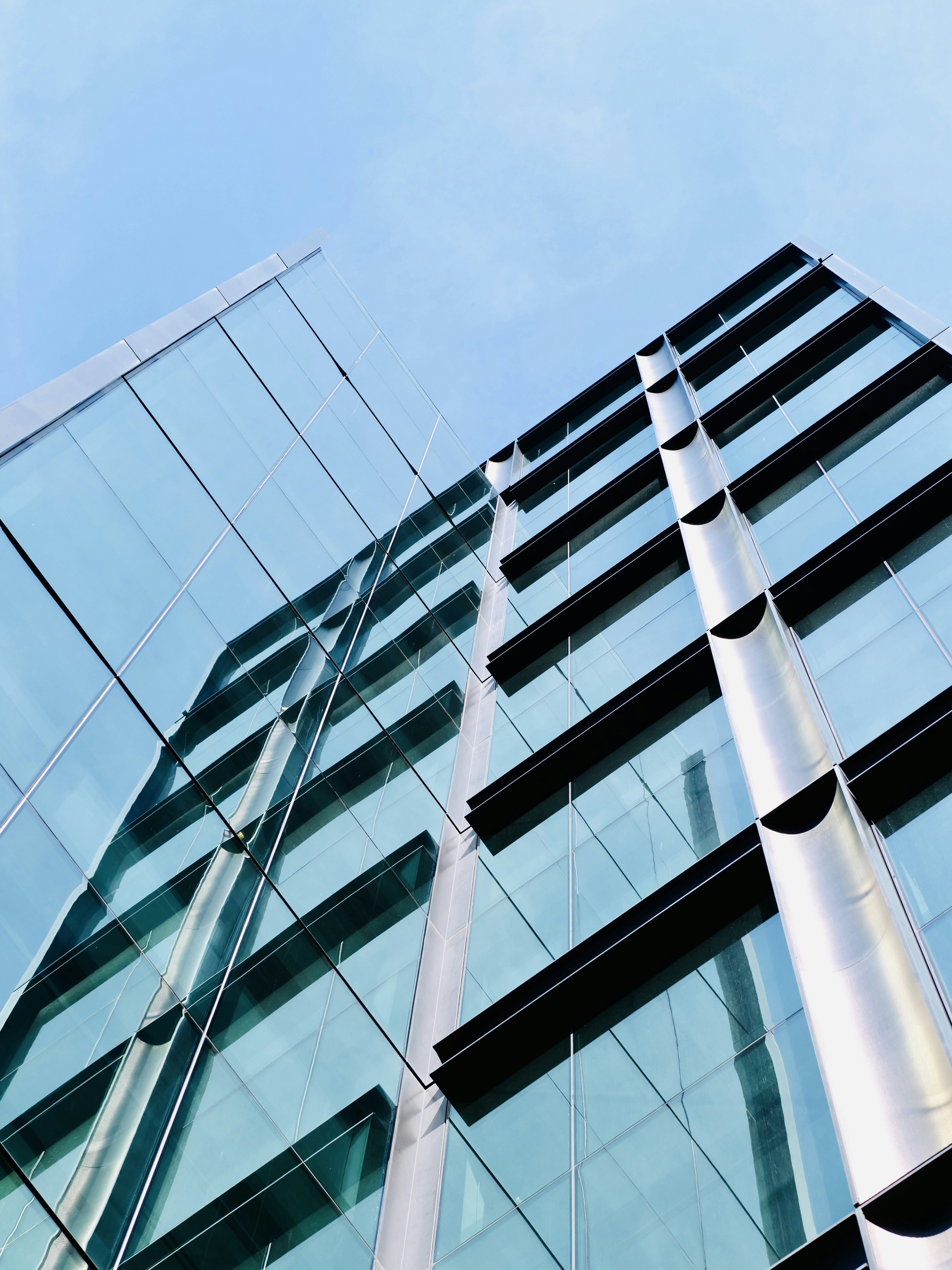 Glassy Facade Reaching Toward the Sky