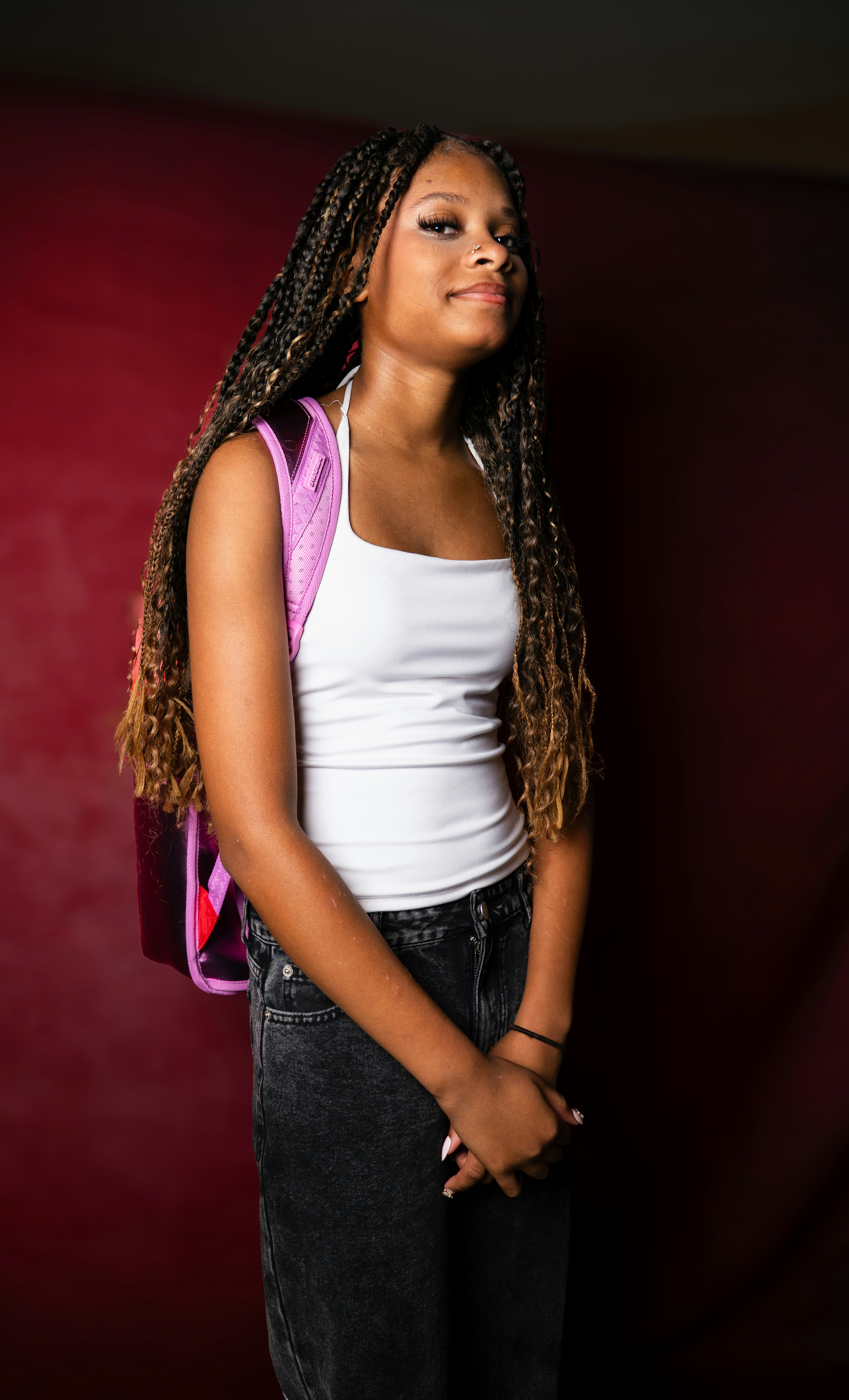Youthful Confidence: A Student Stands Ground with Quiet Pride