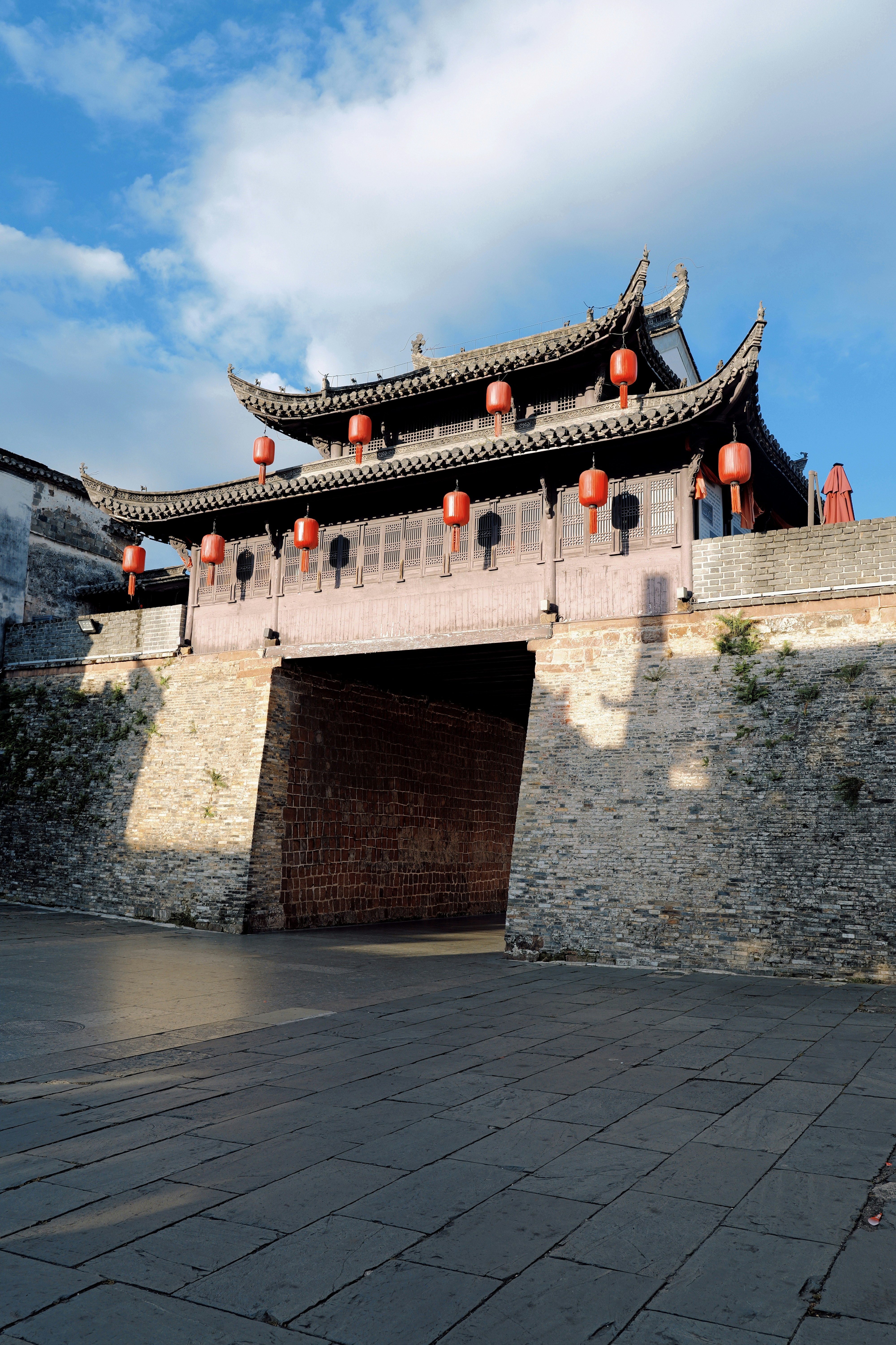 Red Lanterns Guard the Historic Gateway