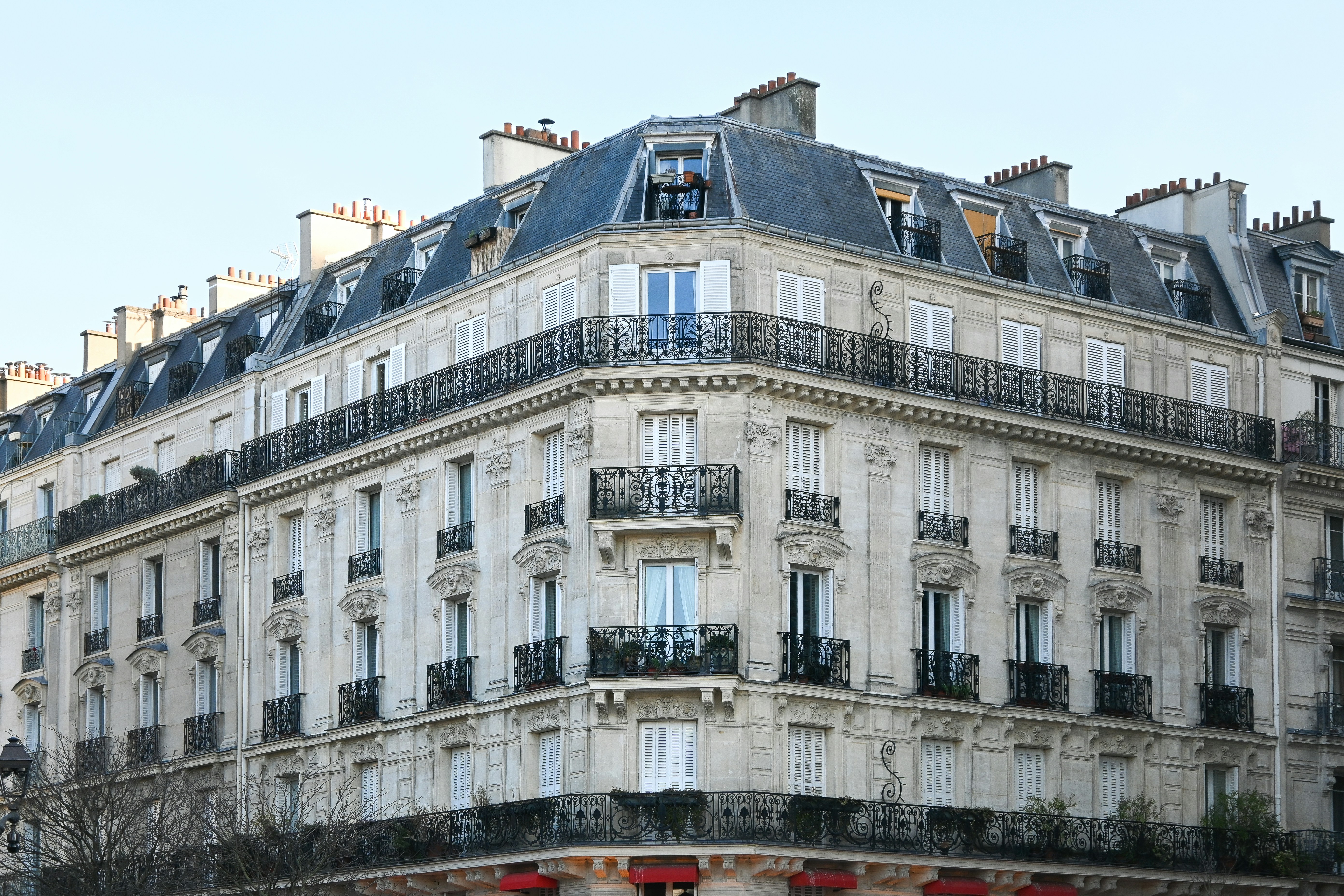 Parisian Façade in Soft Morning Light