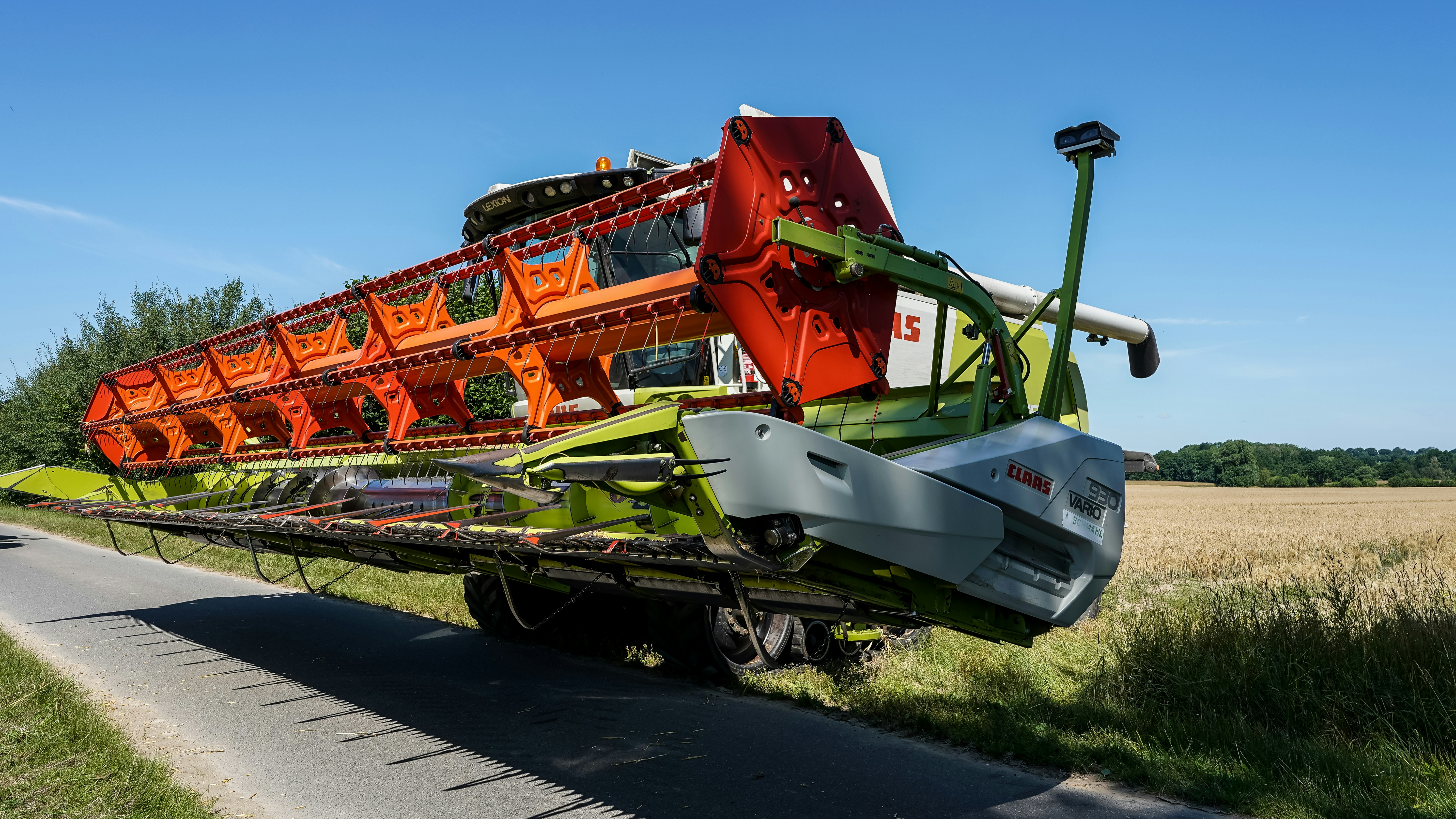 Underbelly of a Grain Harvester: Lifted for a Field Walkthrough