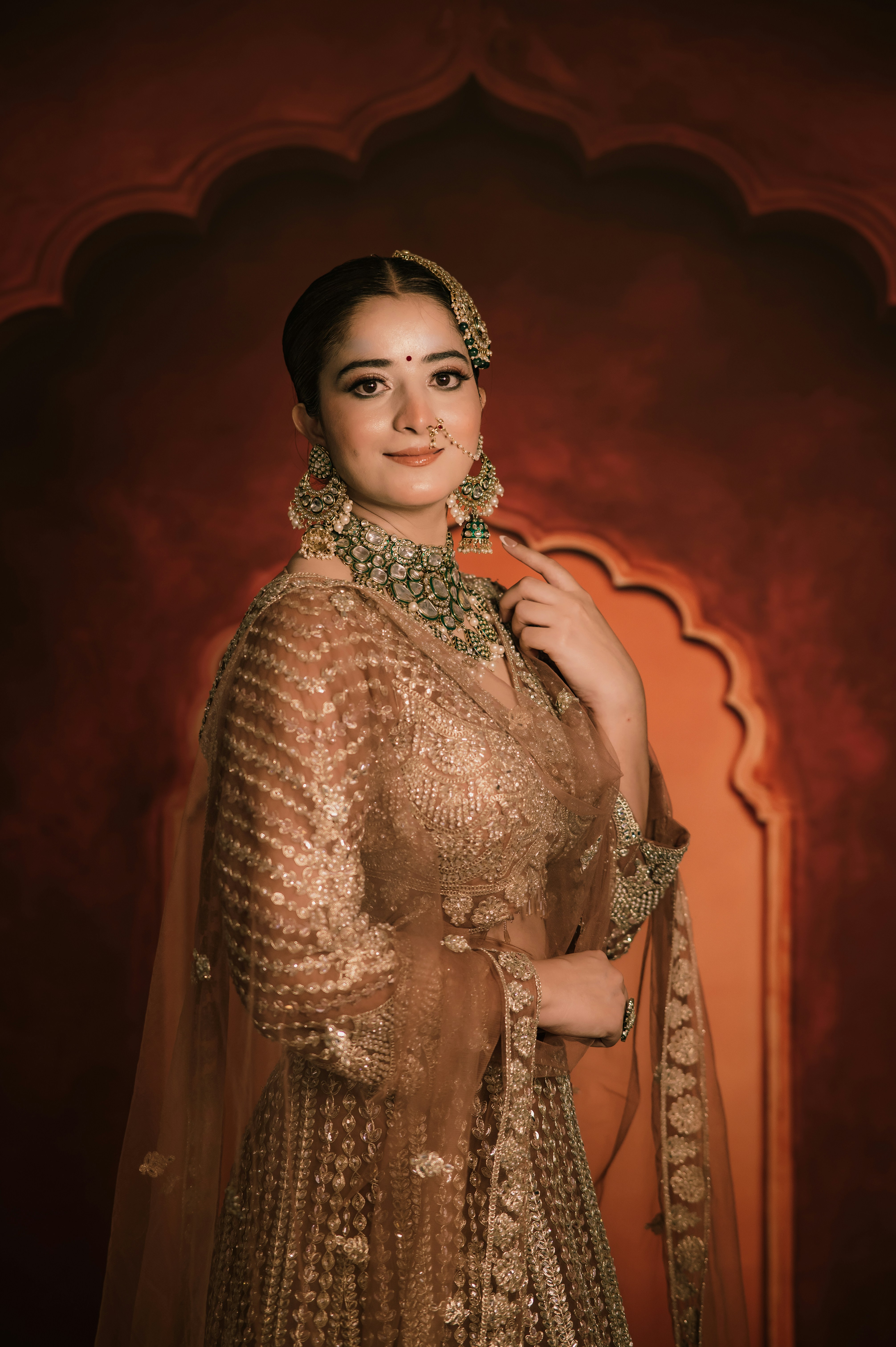 Regal Grace: A Portrait in Bridal Embellishment