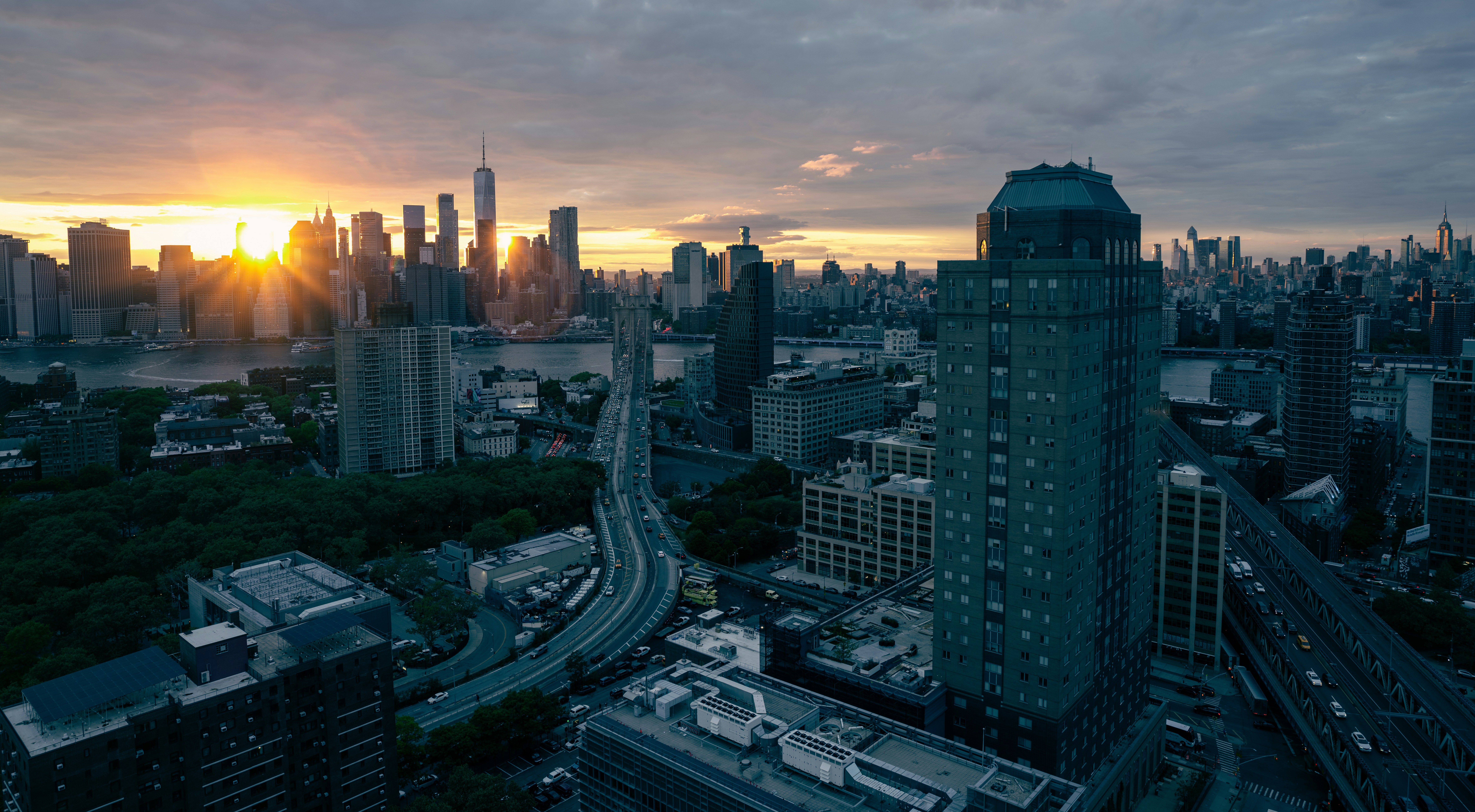 Sunset Overcoming Skyscrapers: A City in Quiet Transition