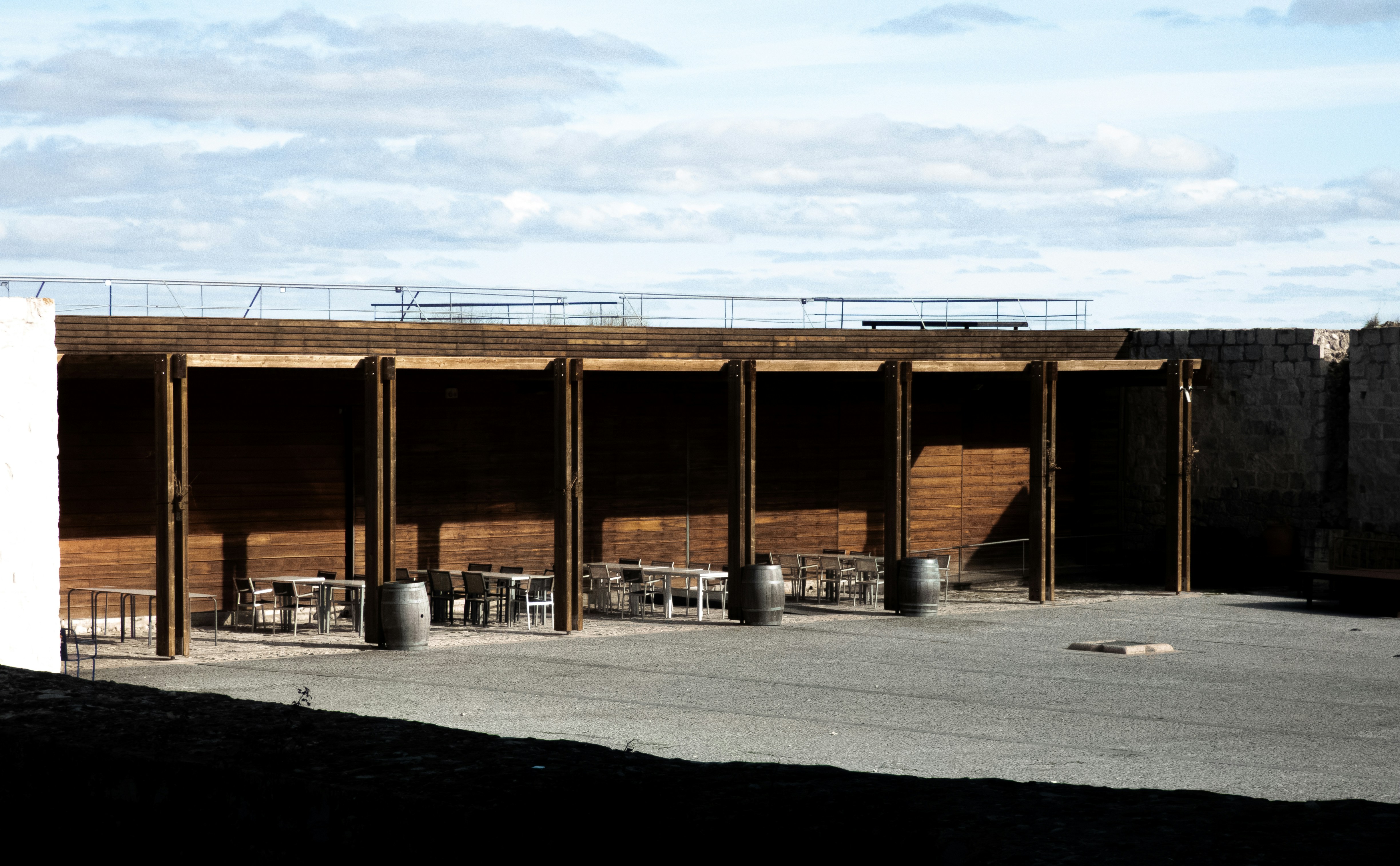 Deserted Shooting Yard Under Industrial Sky