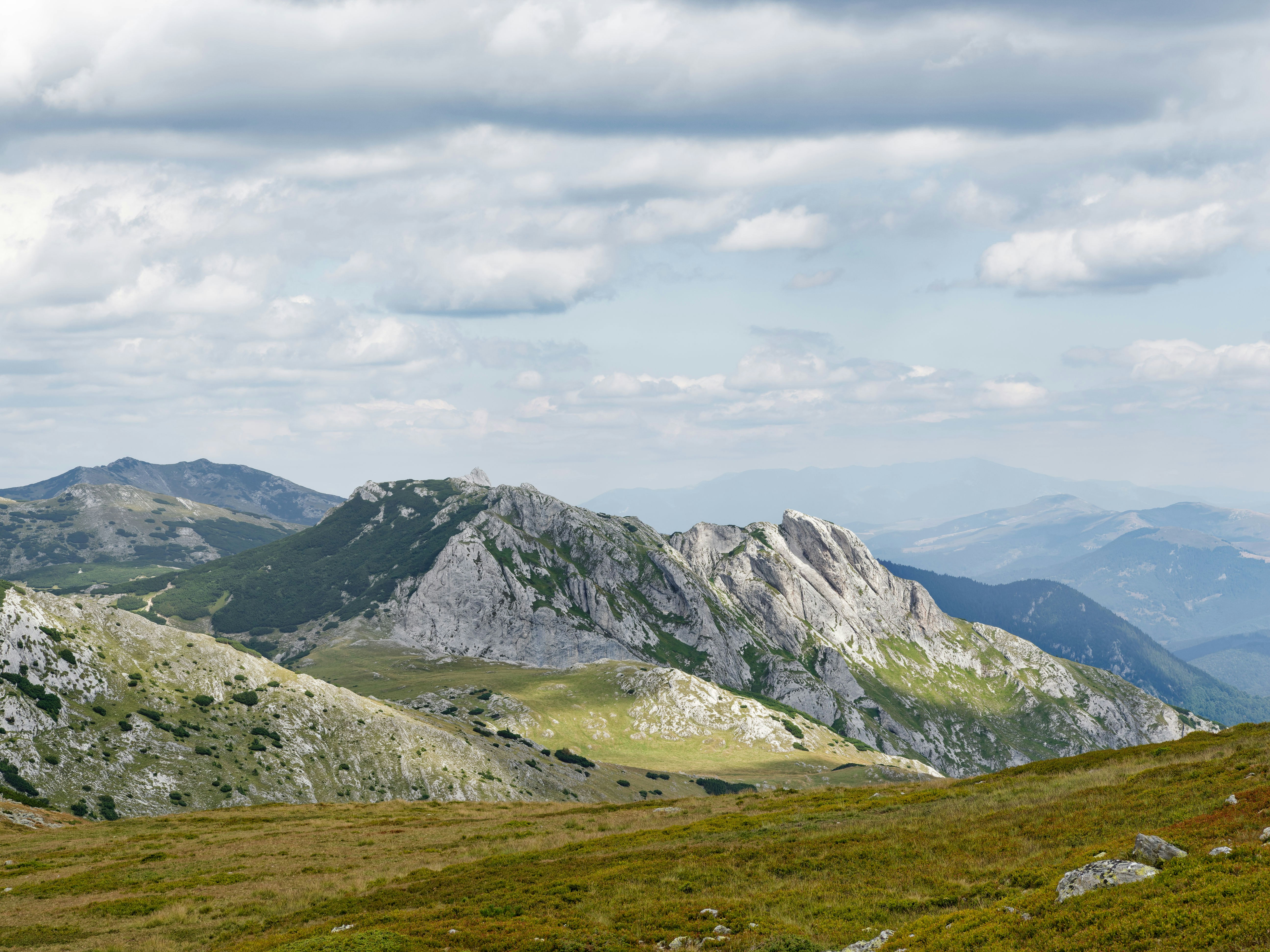 Stone Crown of the Crest: Alpine Ridge Under Open Sky