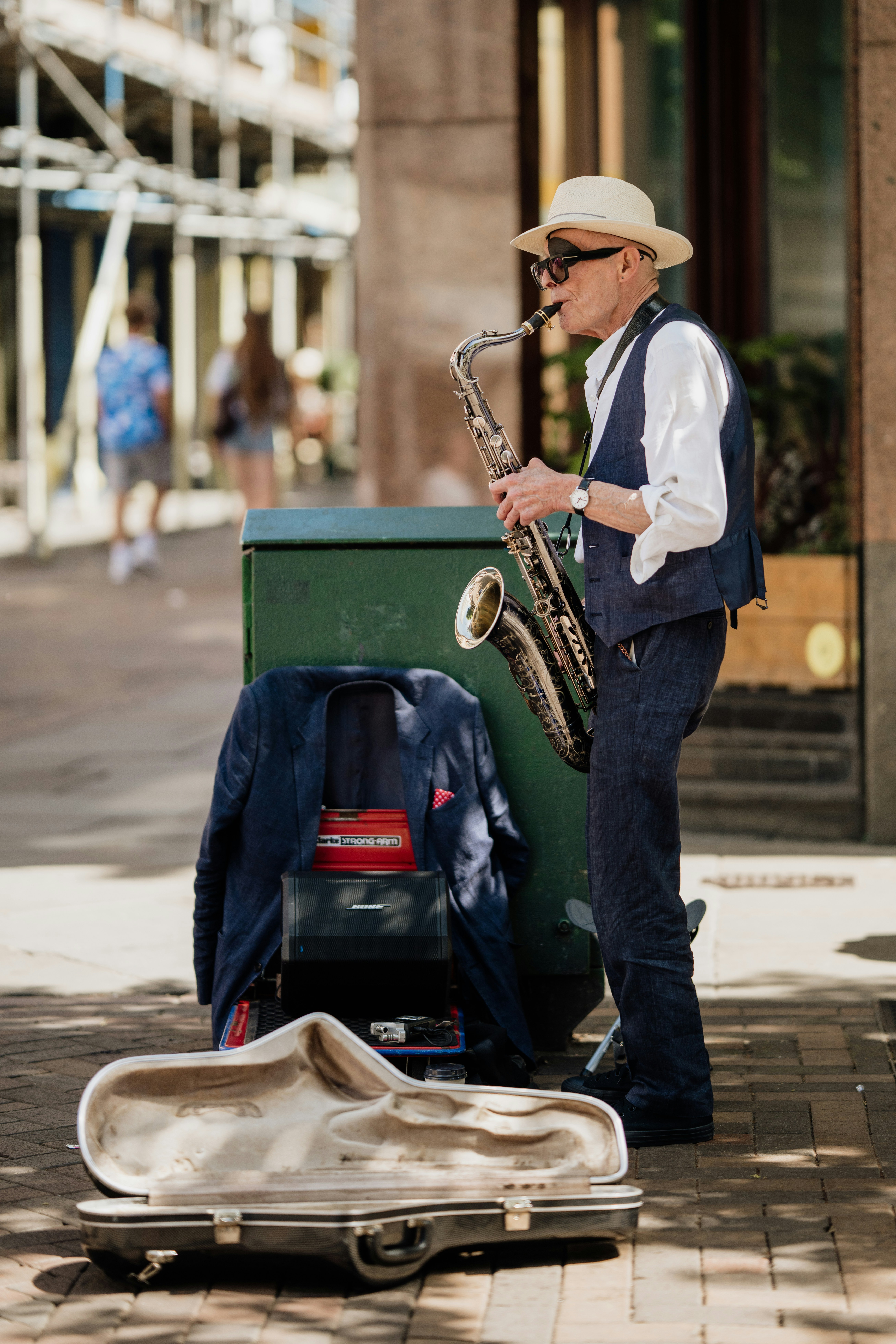 Street Serenade: A Saxophonist in the City Light