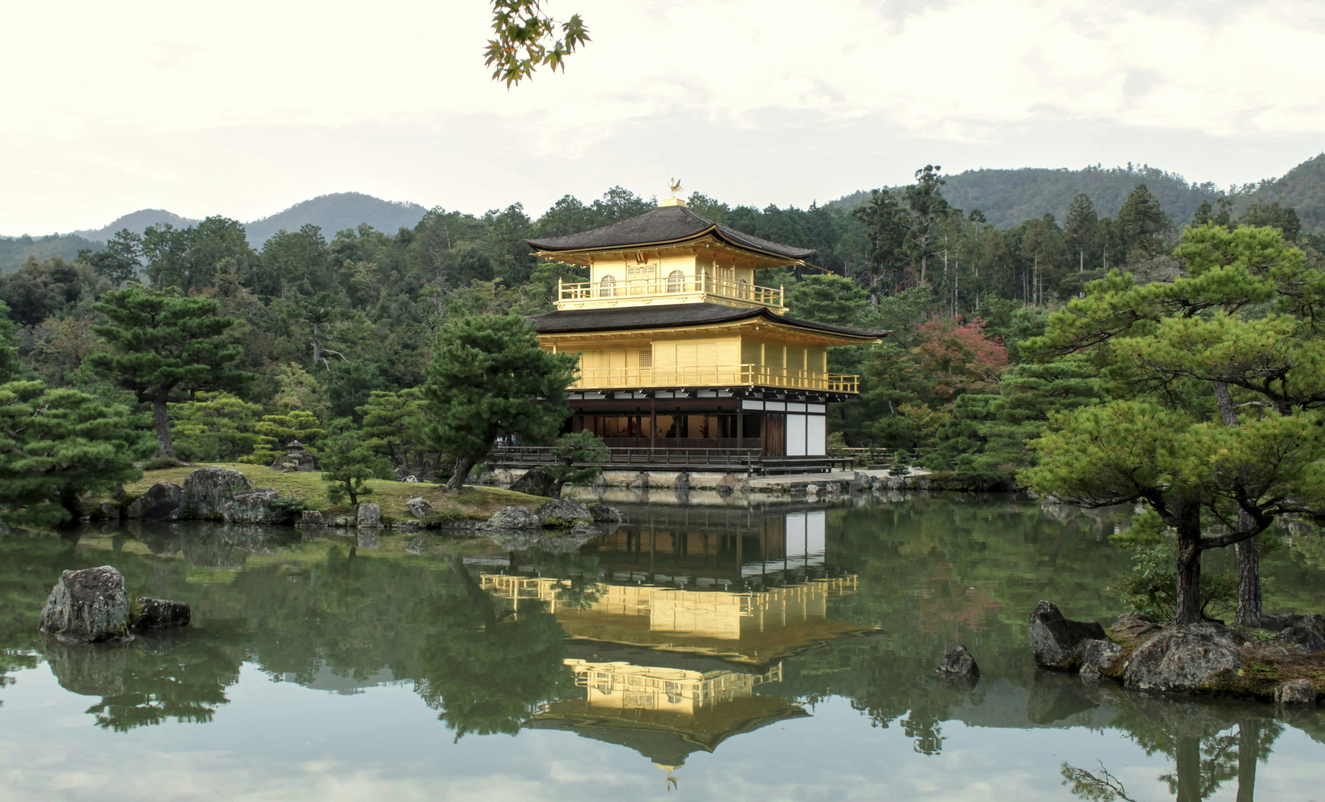 Golden Pavilion on a Mirror Lake
