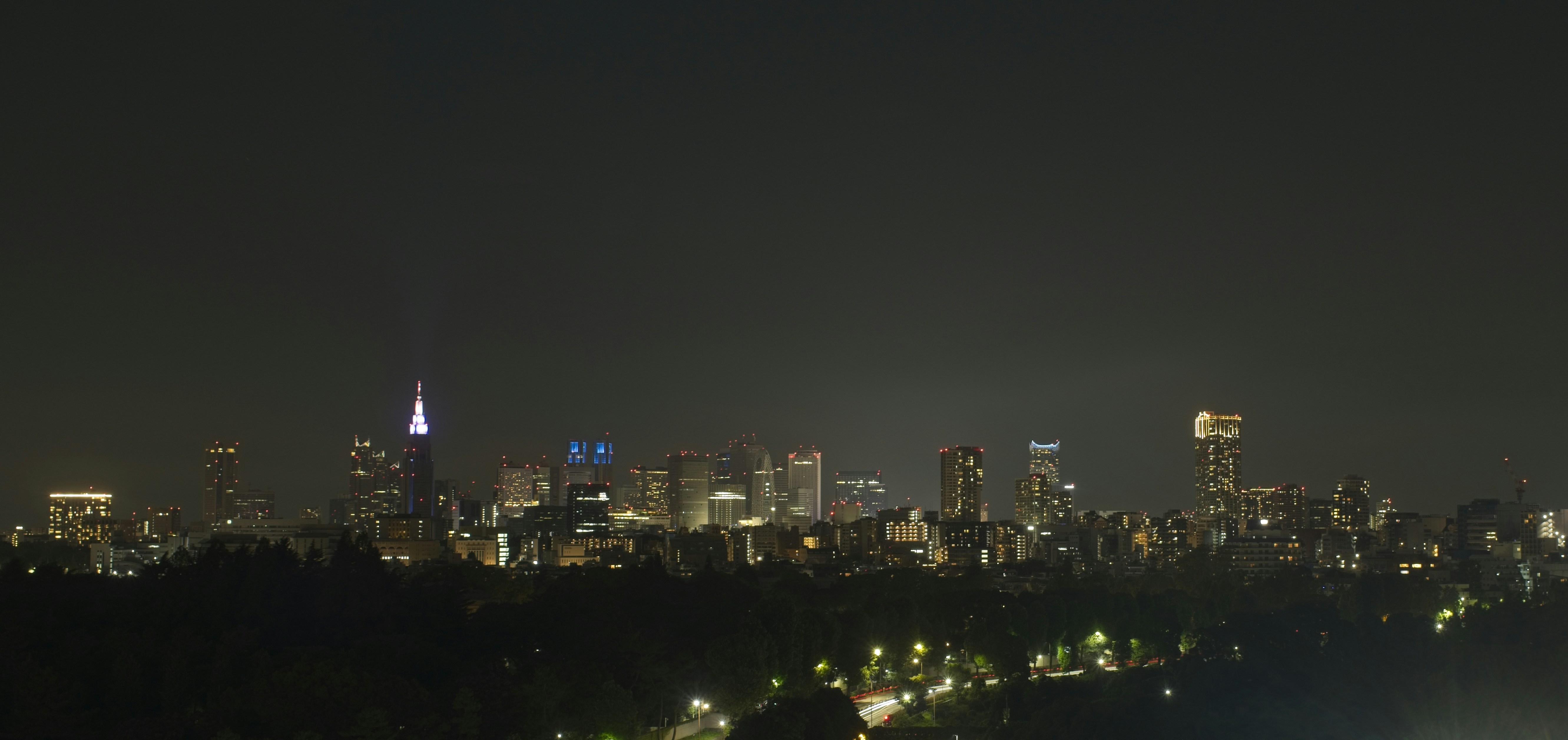 Neon Horizon: City Lights Crown a Quiet Night