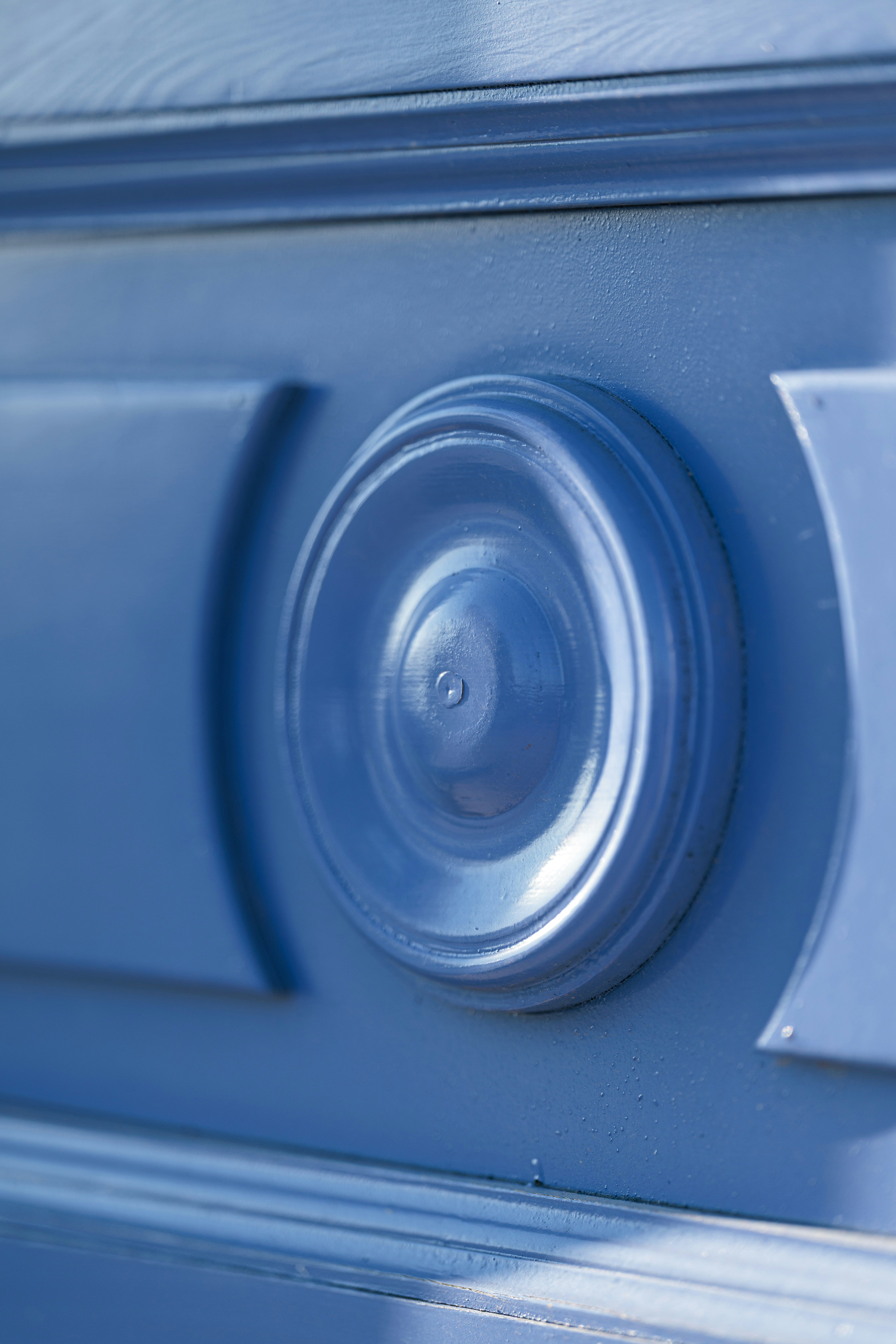 Blue Door Knob in Soft Focus