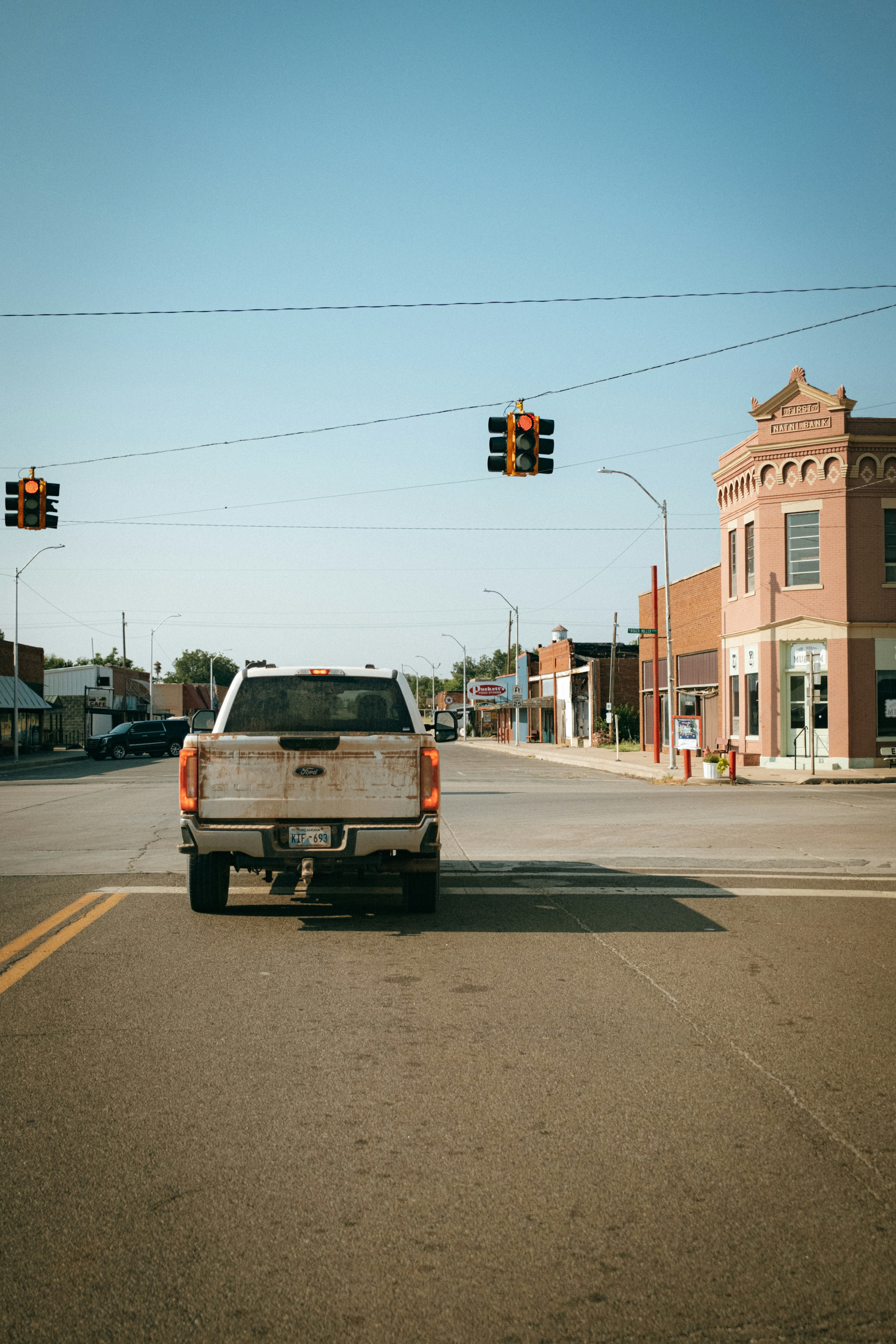 Truck at the Crossroads: A Quiet Main Street Moment
