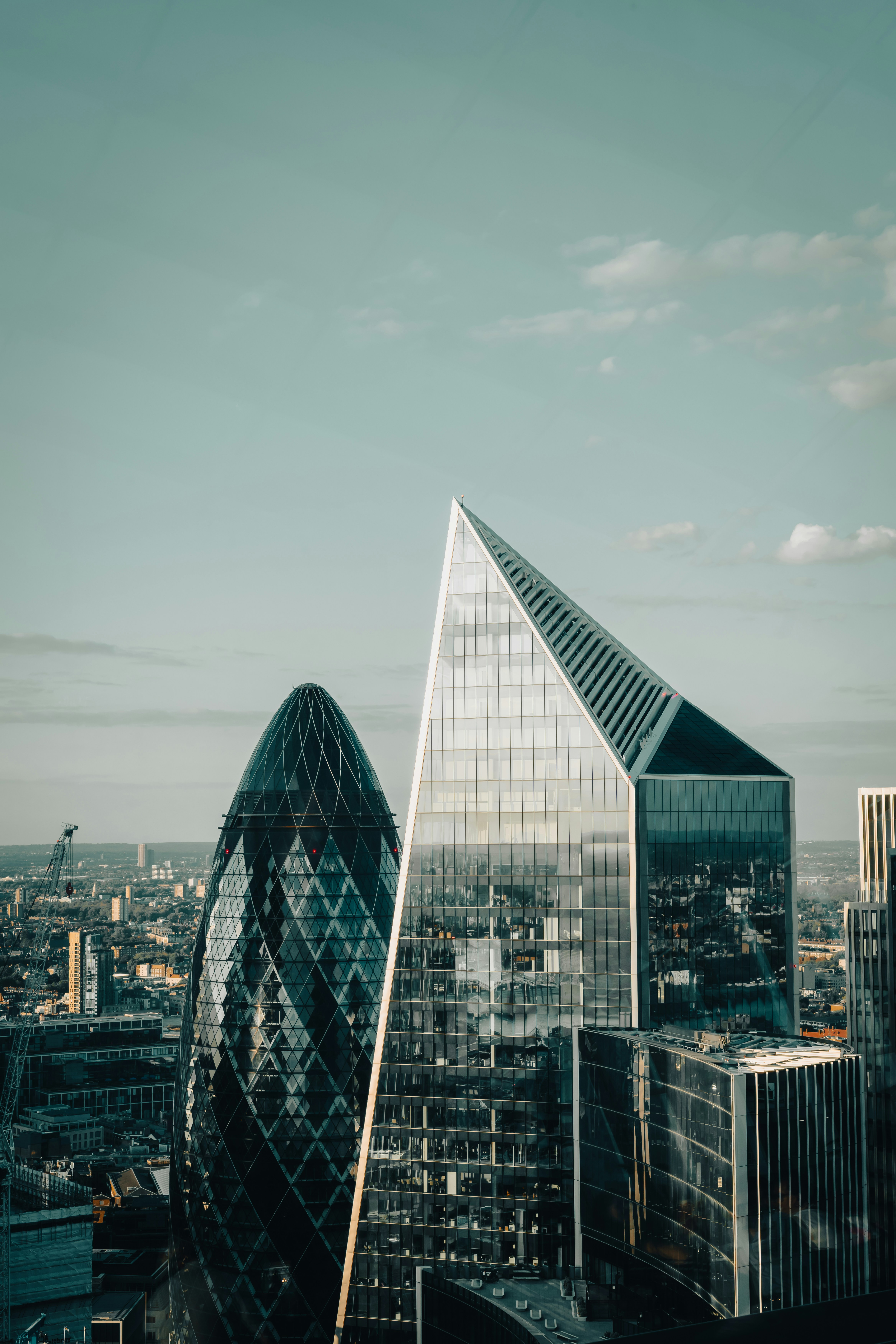 Skyline Symphony: The Gherkin and Triangular Tower Reach the Sky