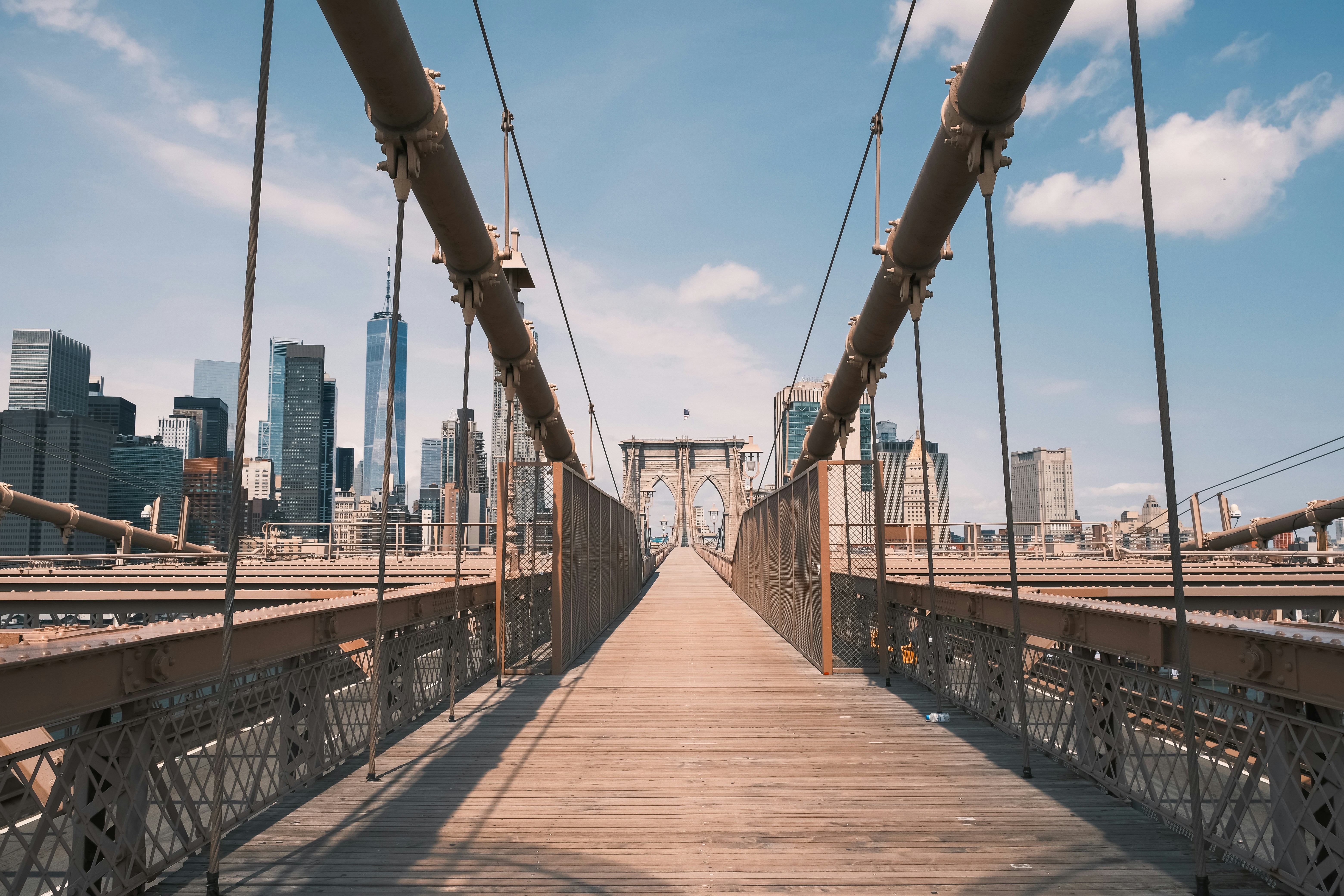 Bridge to the City: A Central Walkway Toward the Skyline