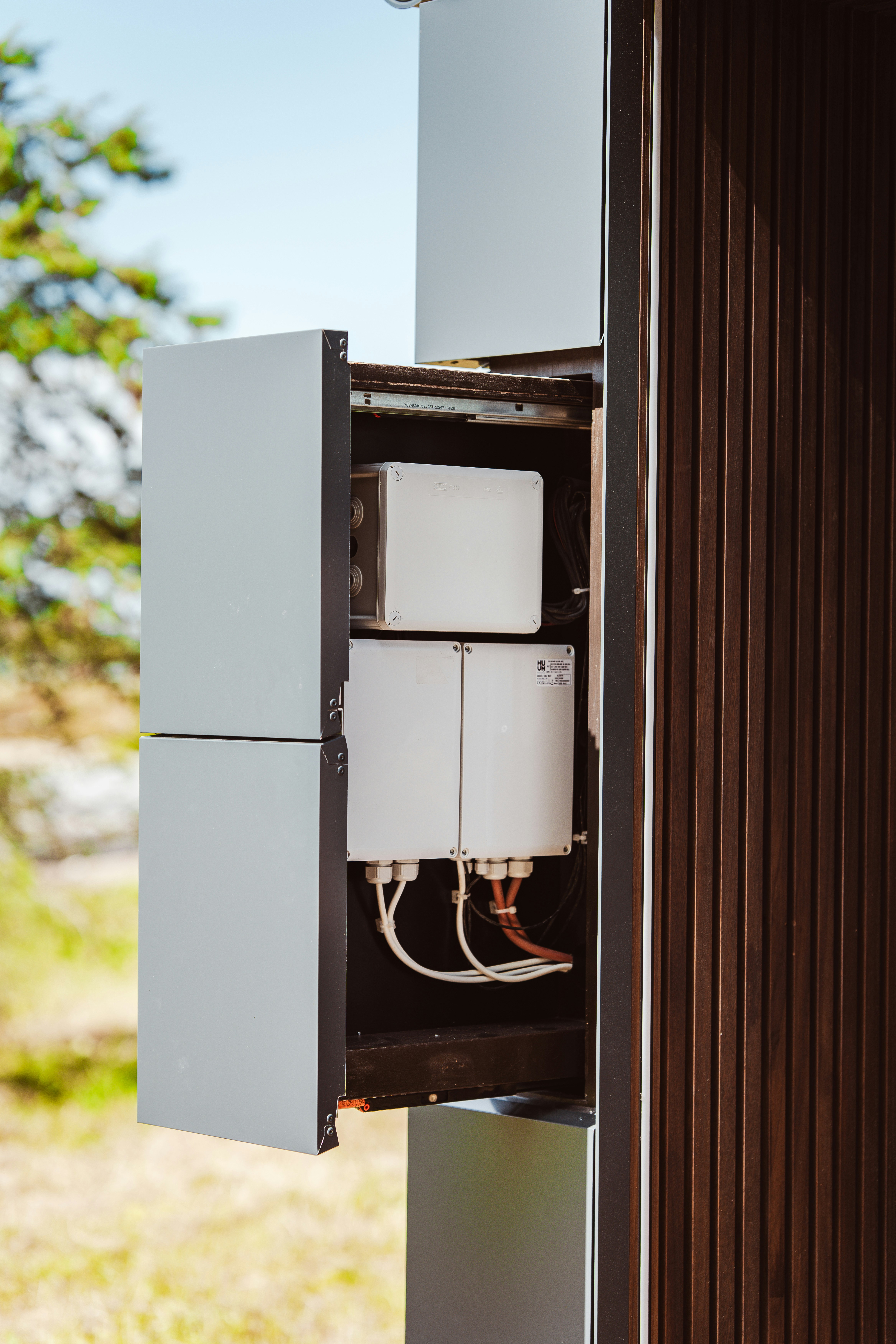 Industrial Panel in Sunlit Outdoor Nook