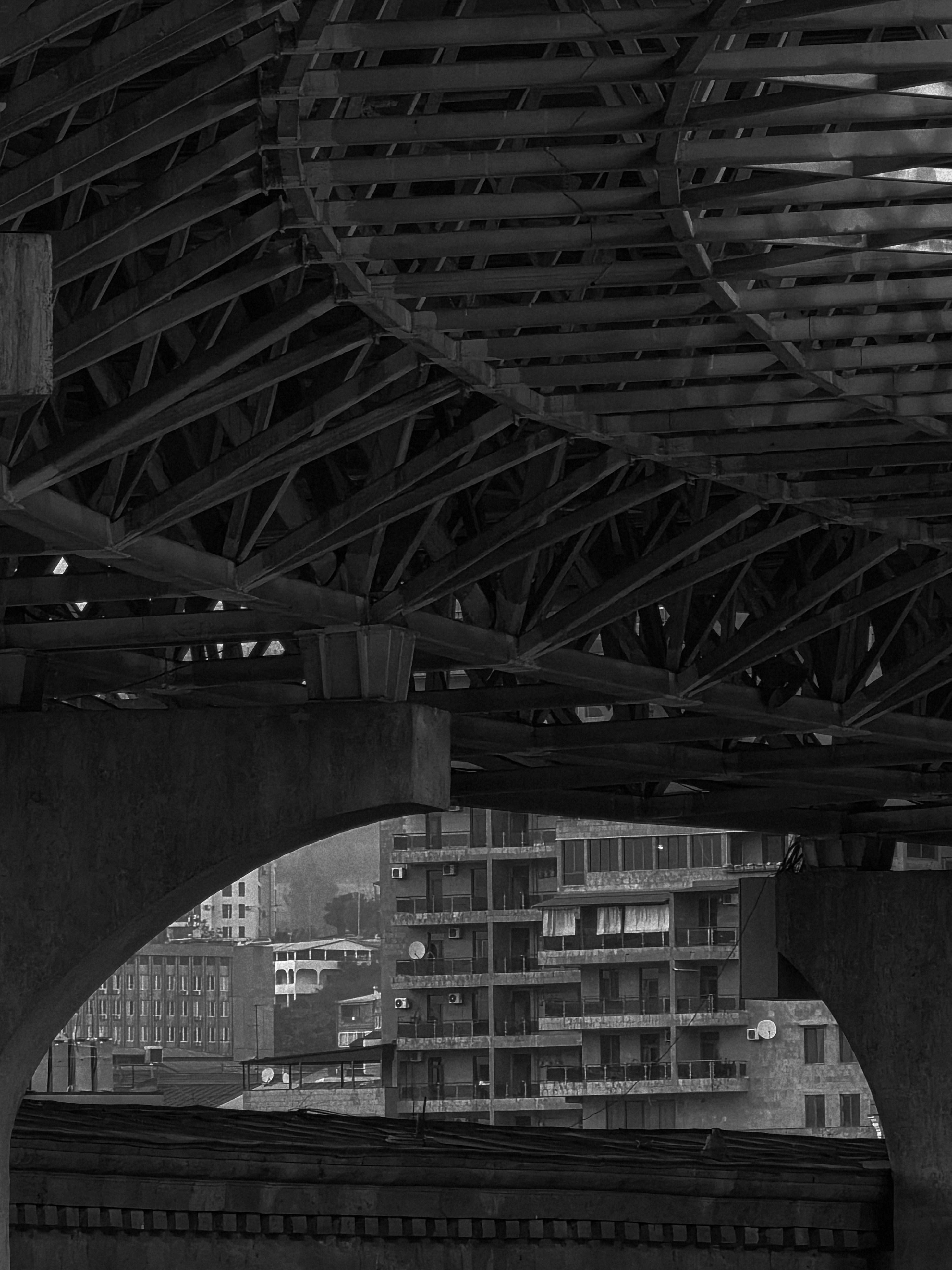 Industrial Web: A Concrete Heart Beneath the Tangle of Steel
