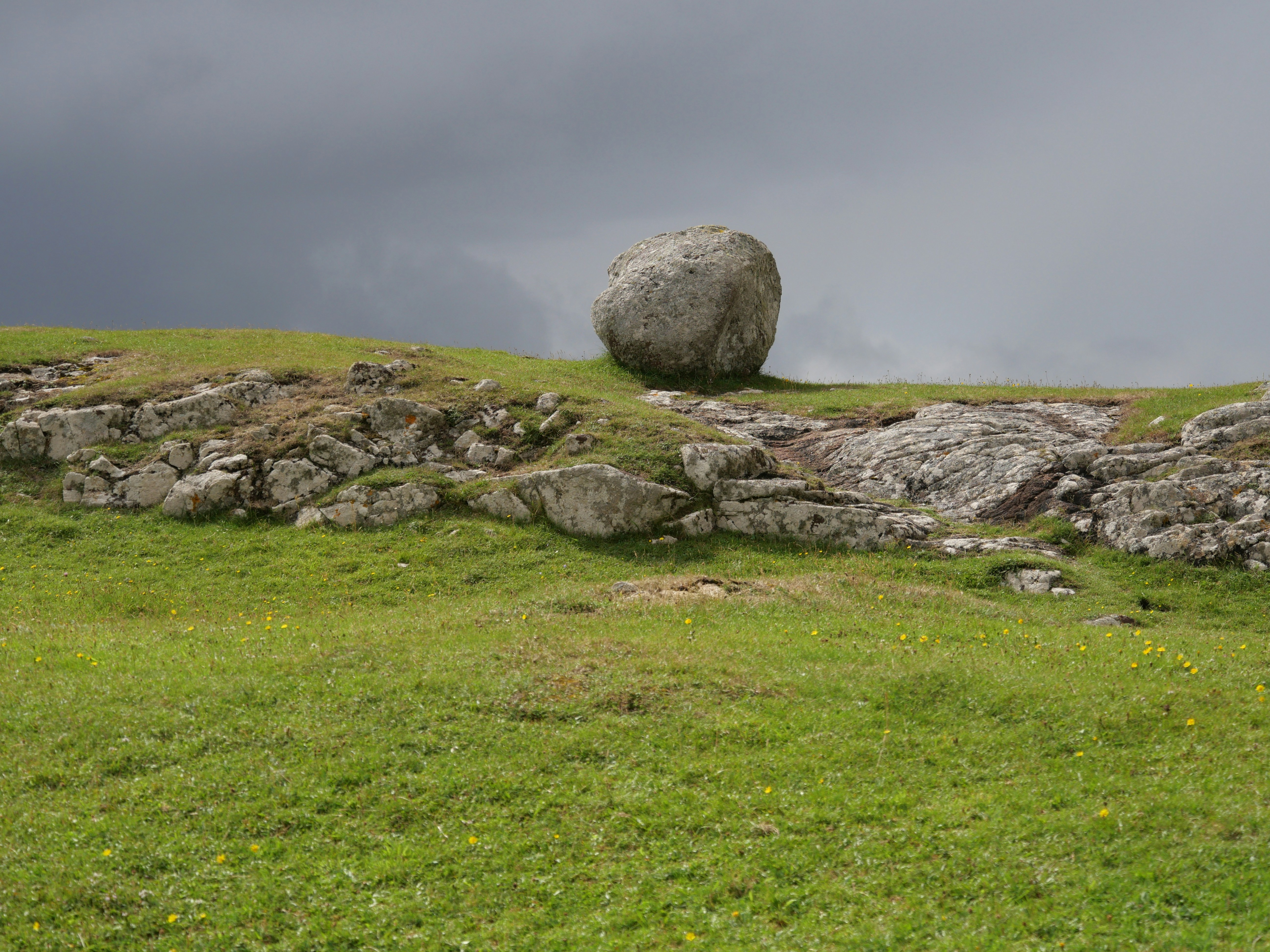The Lone Boulder on a Rolling Green Knoll