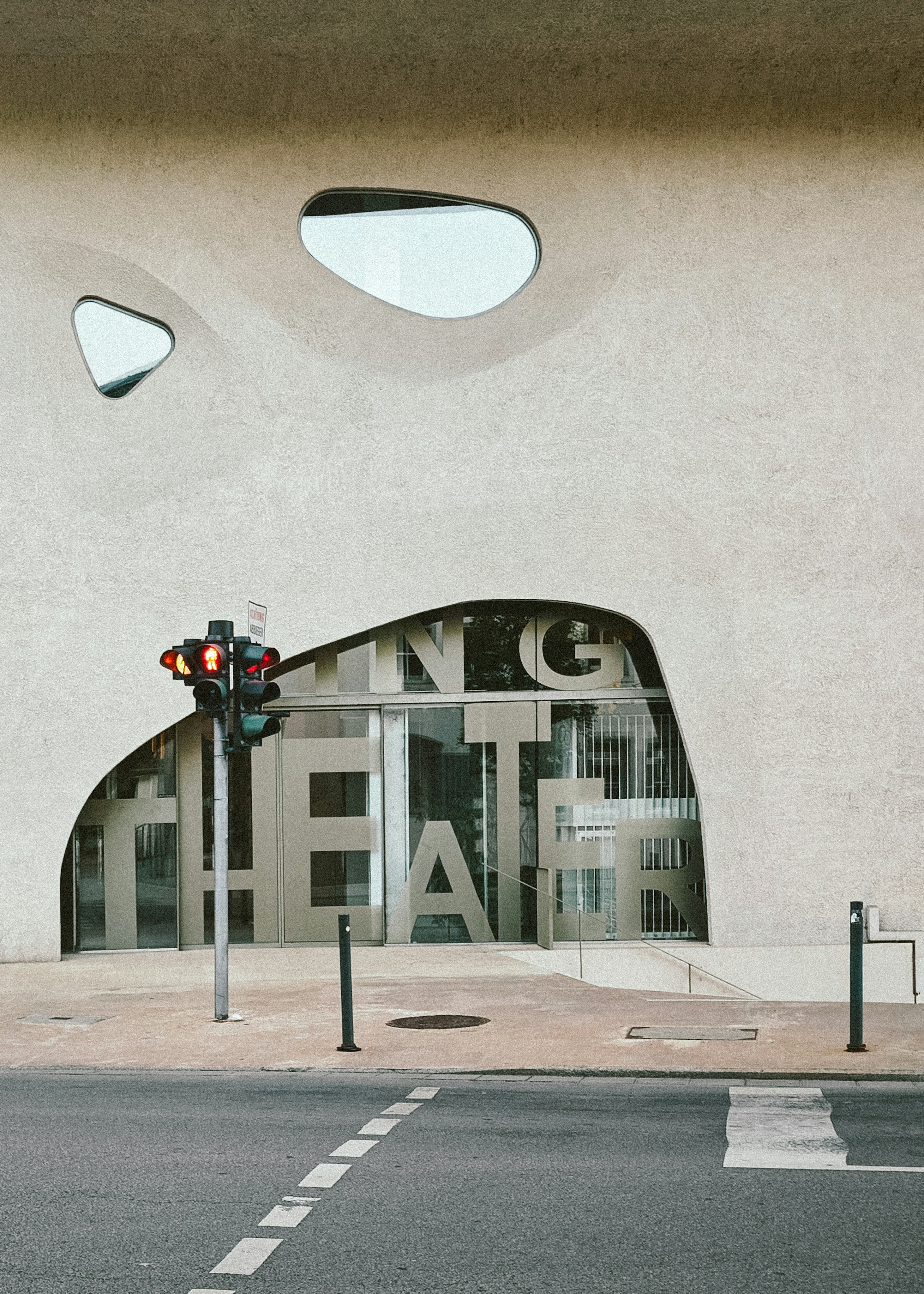 Urban Concrete Sculpture: The Archway Facade of the Theater
