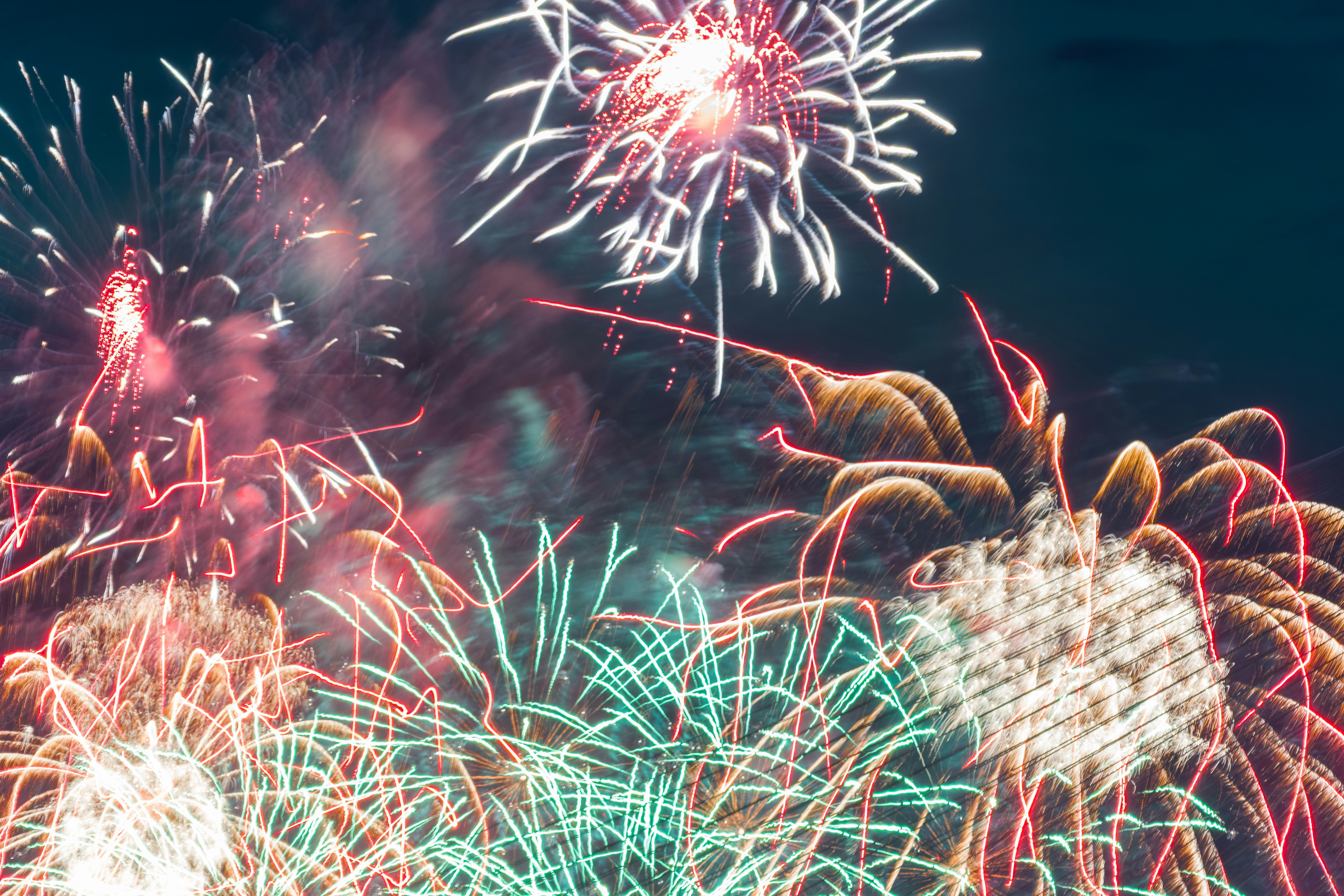 Bursting Night: Fireworks Illuminate a Fever of Color