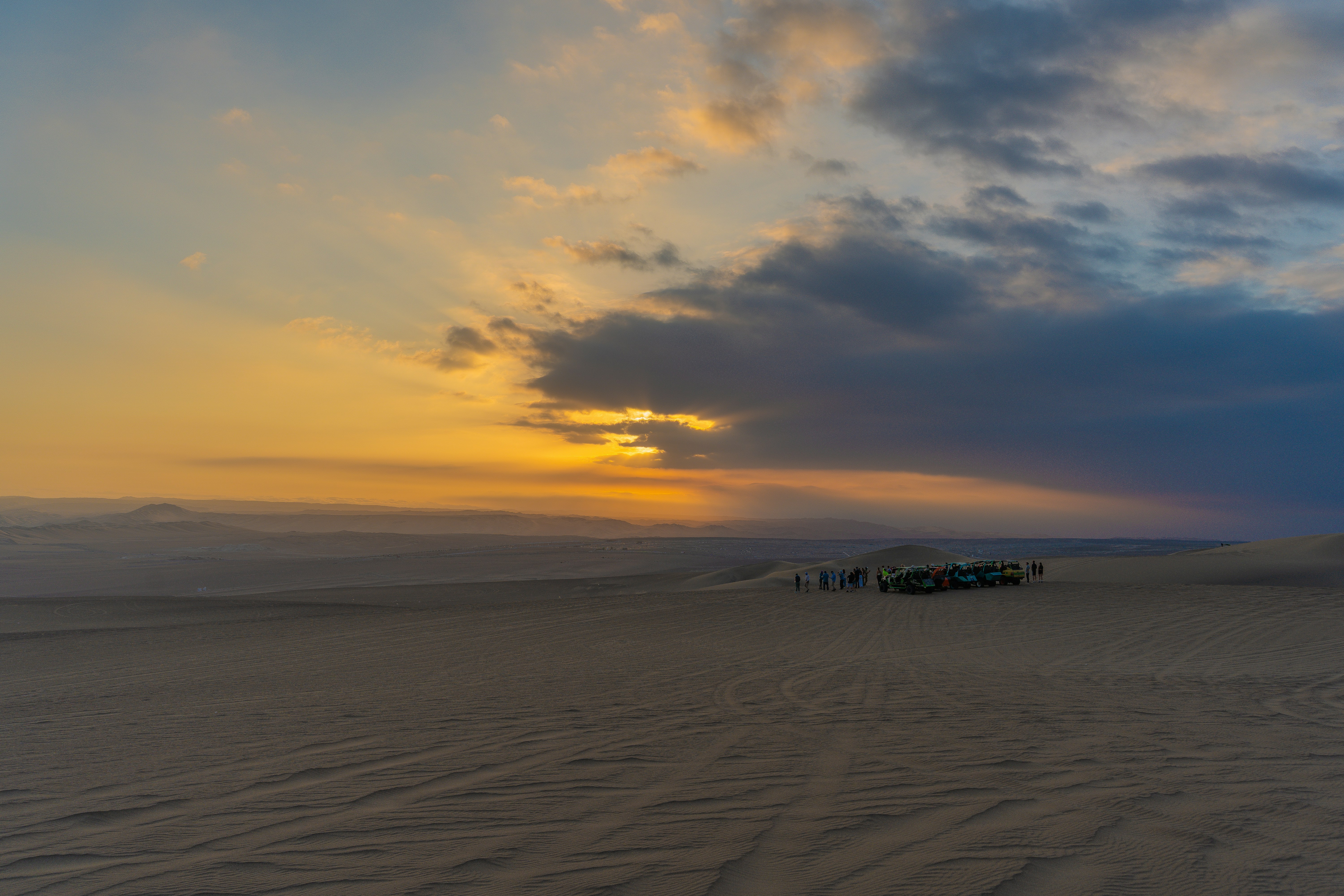 Sunset Over Dunes: Caravans of Silence