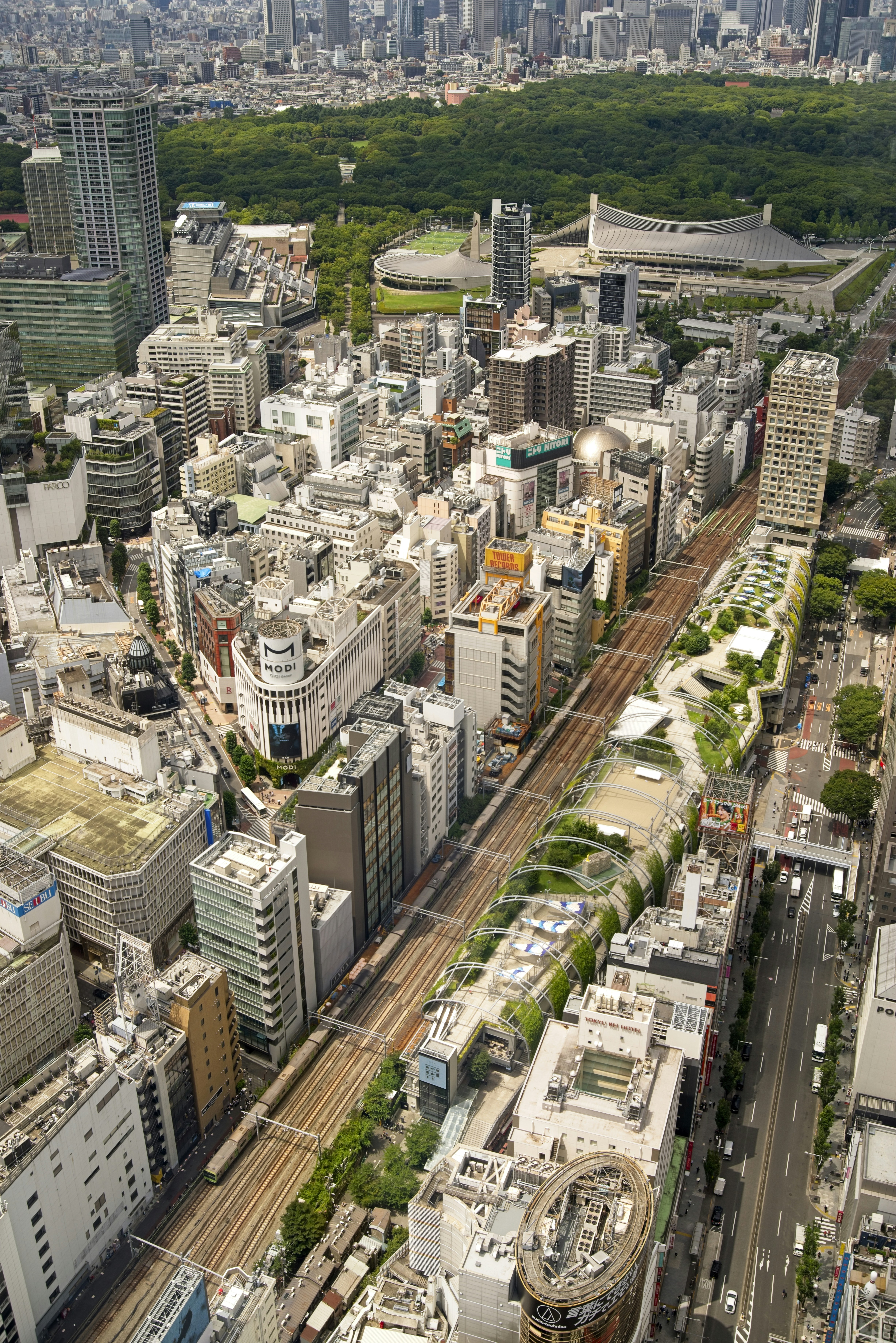 Aerial Channel: Narrow Streets and Green Corridors Between Towers