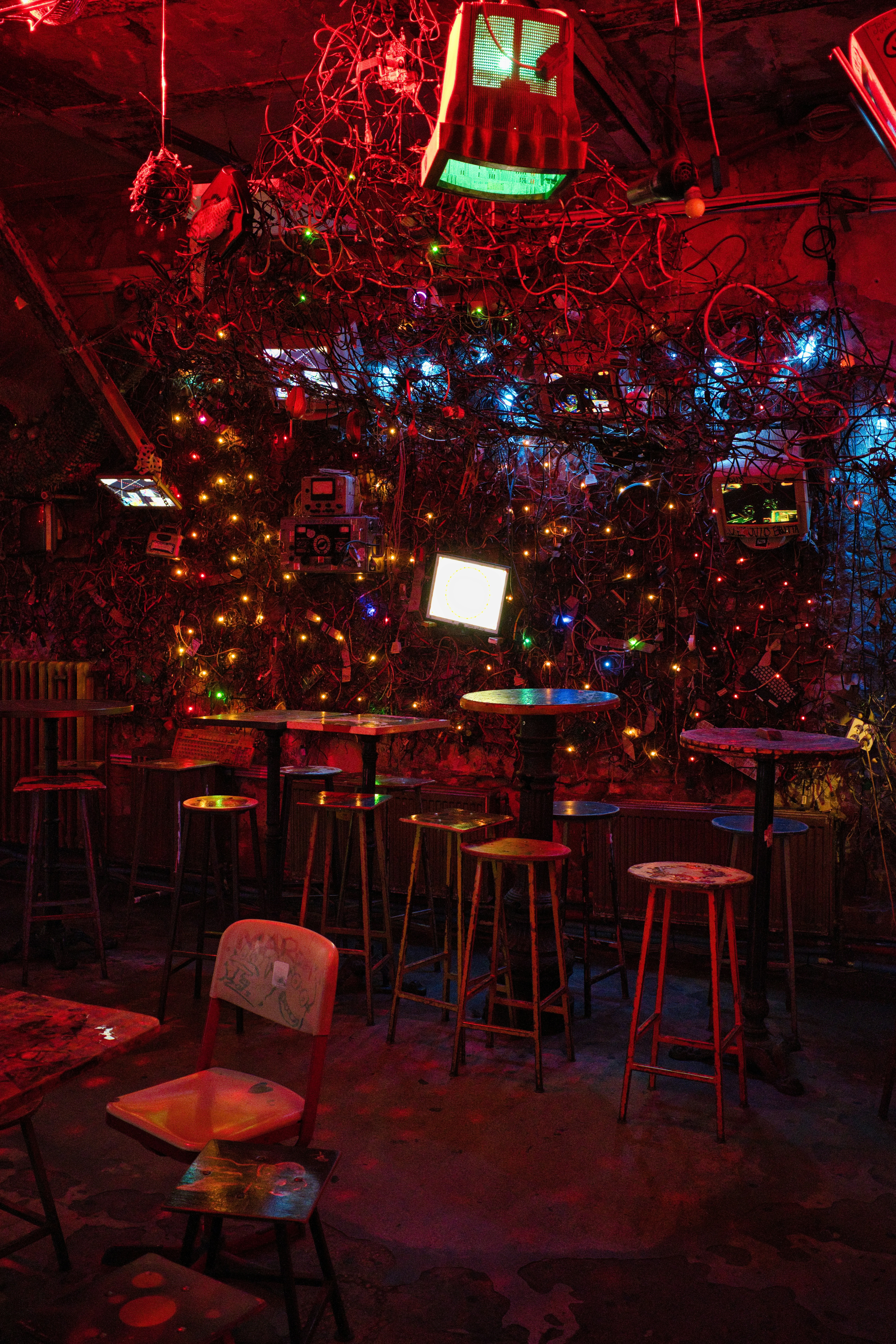 Neon Jungle at Dusk: A Diner's Stage of Calm Chaos