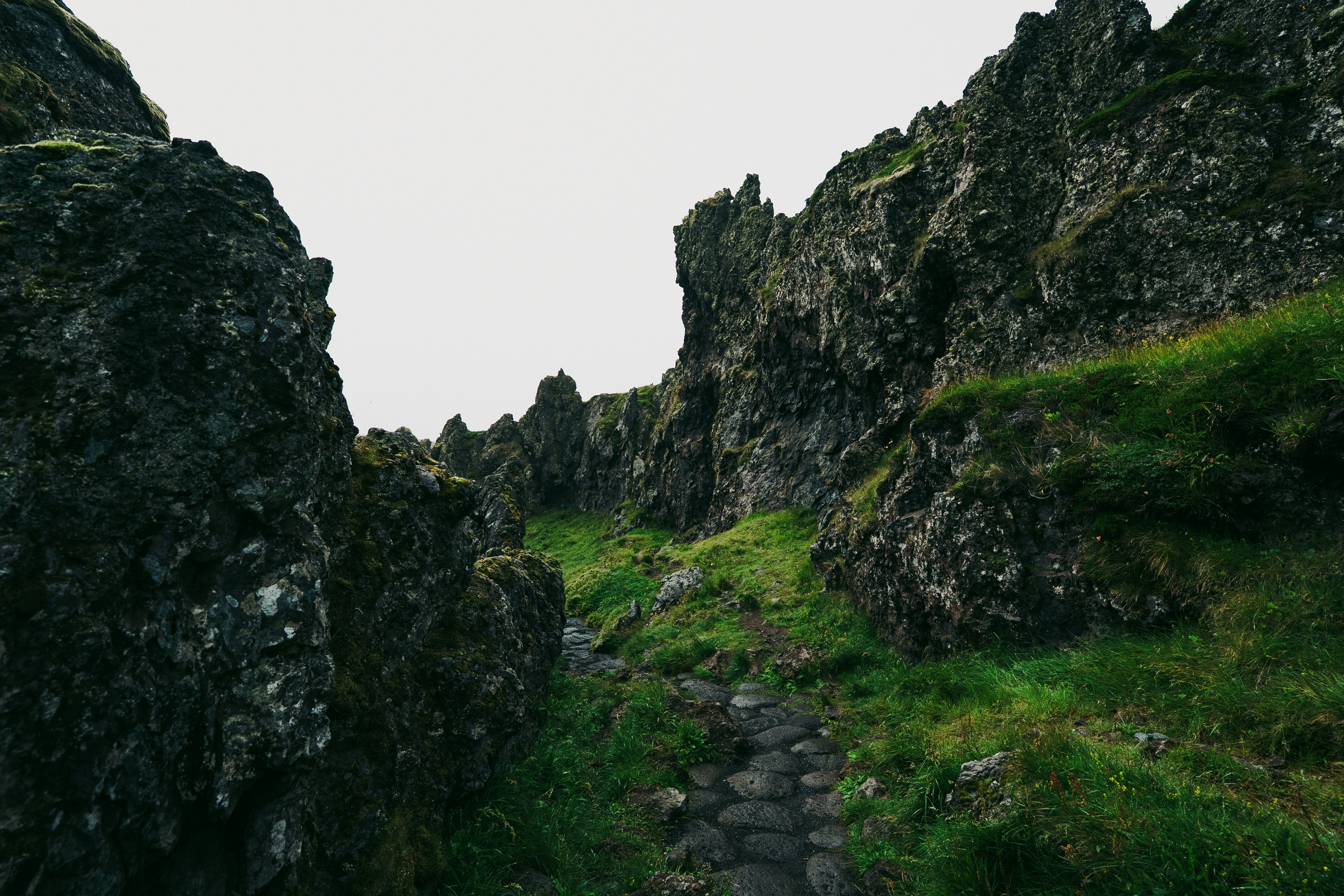 Rugged cliff path to the horizon