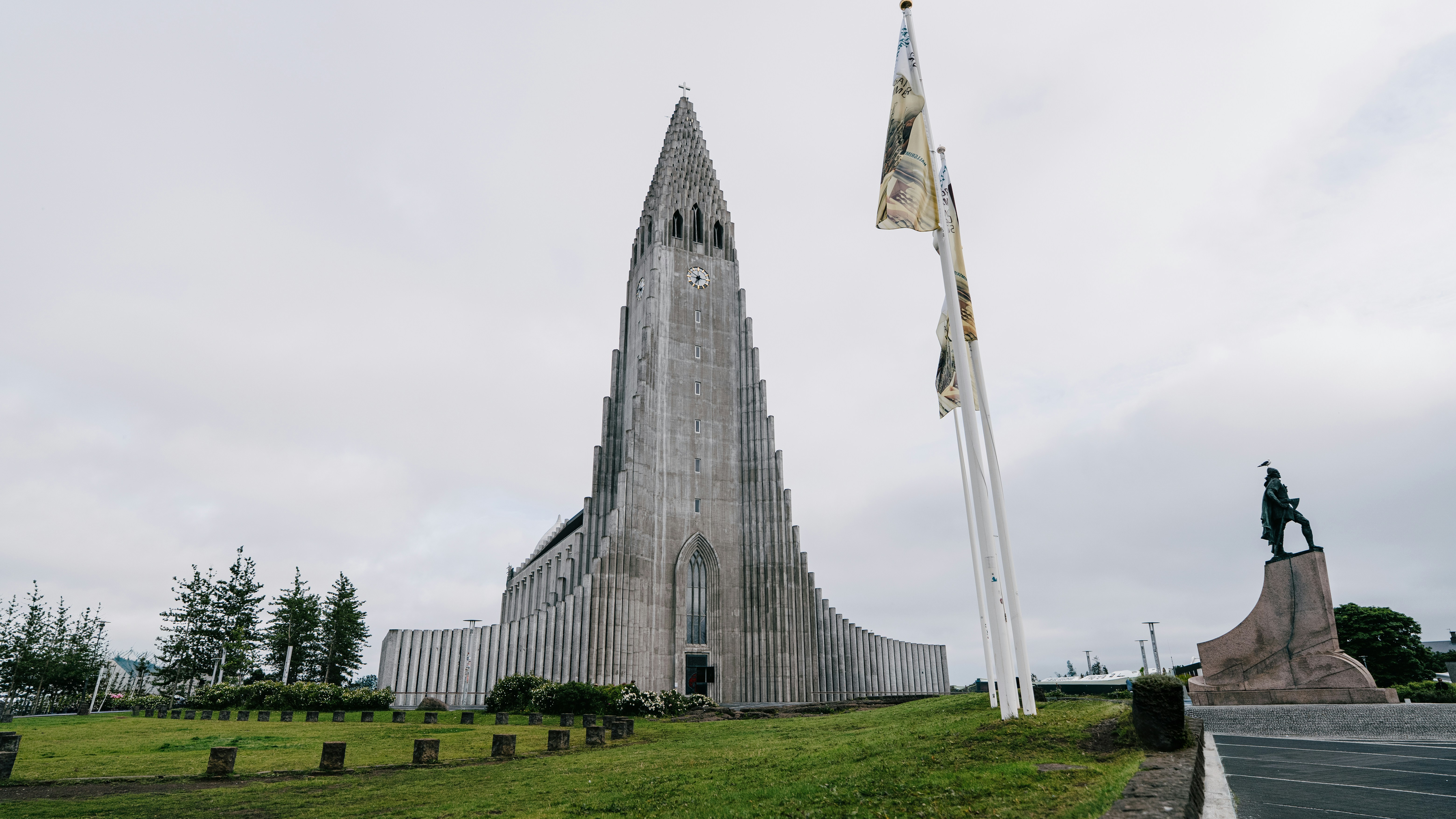 Vertical Cathedral of basalt: a sweeping Icelandic monument under soft skies
