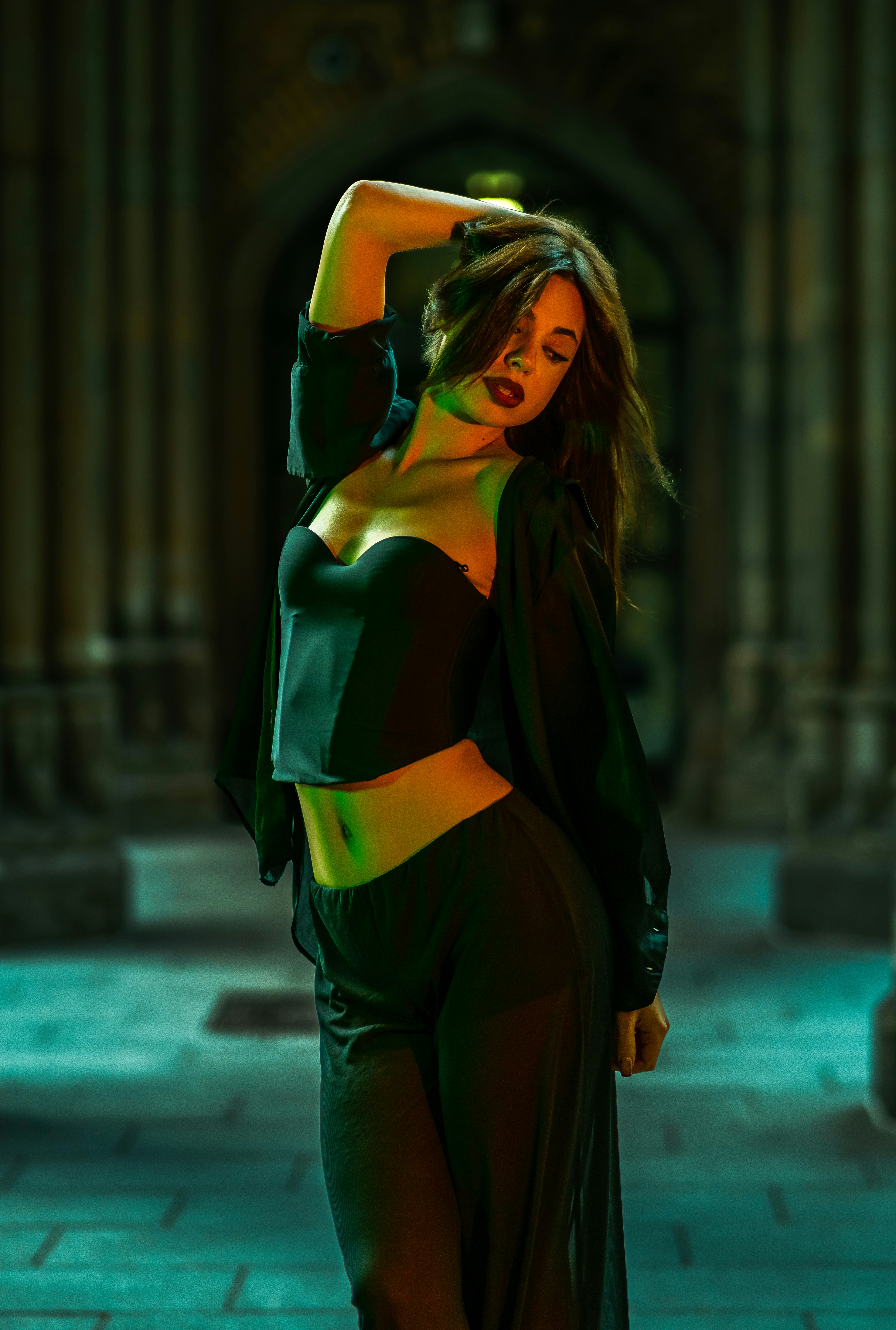Neon Glow: A Portrait in Velvet Night
