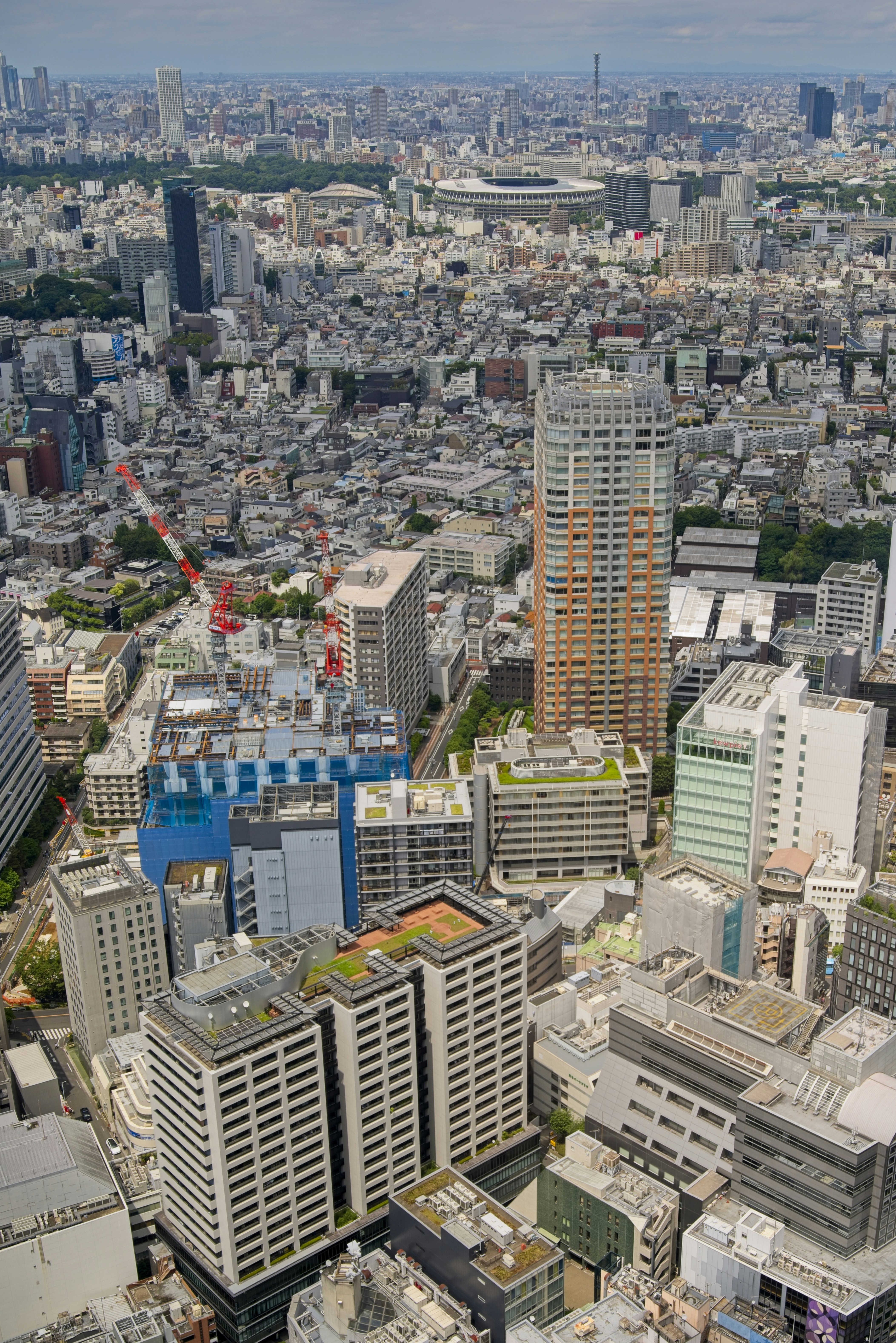 Aerial Jigsaw: Tokyo's Skyline from a Rooftop Vantage