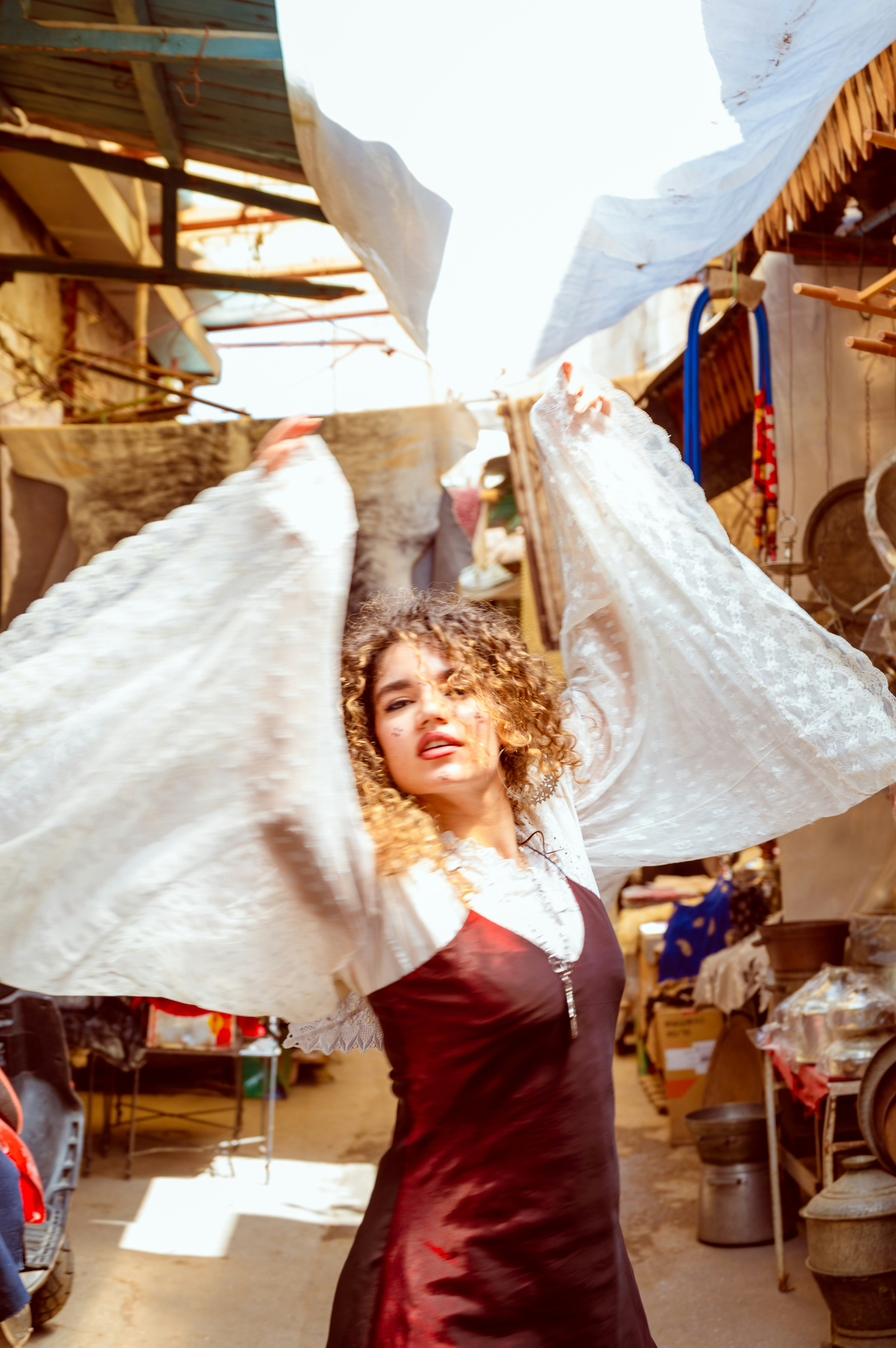 Flames of Color: A Dancer in the Market’s Light