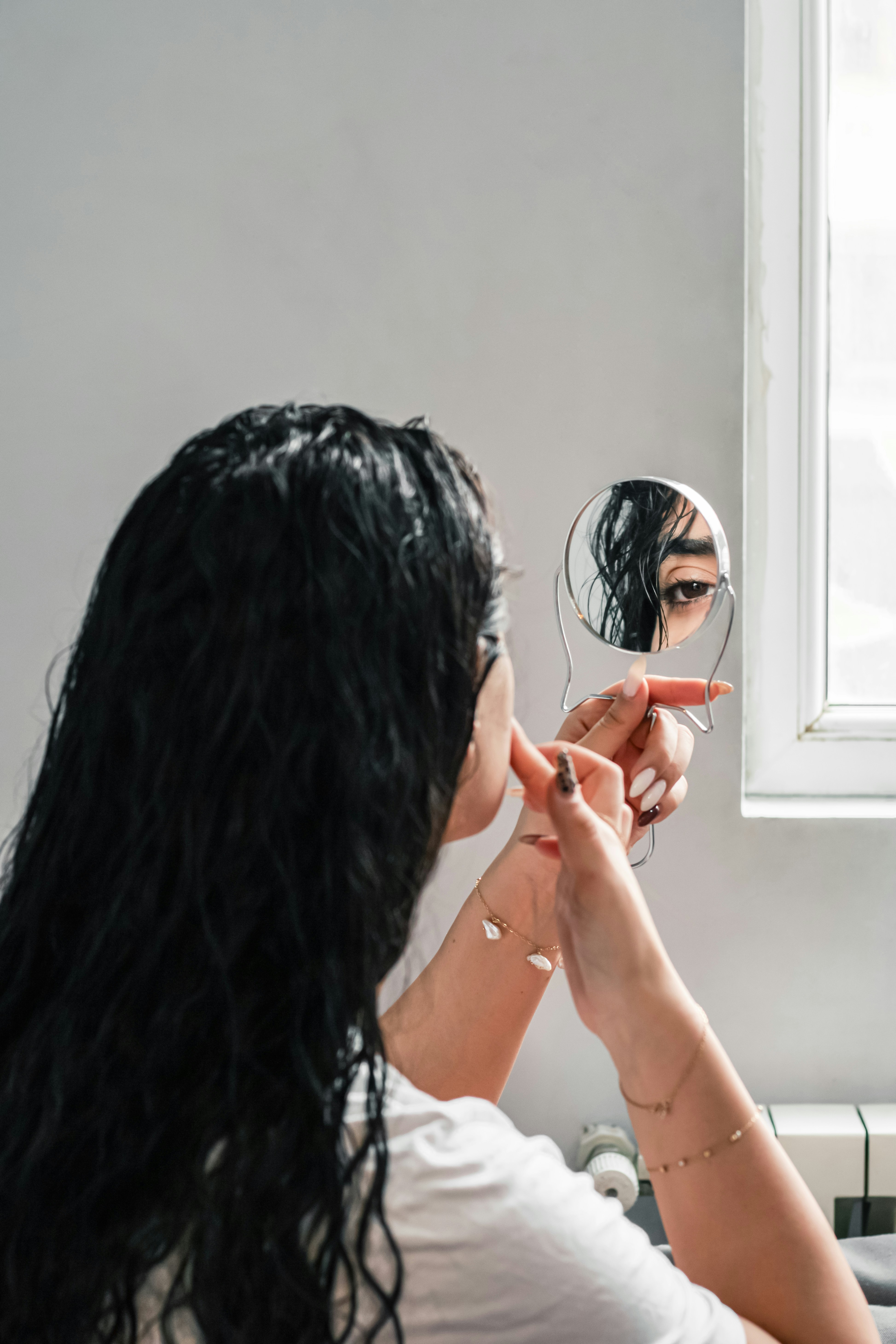 Mirror Gaze: A Quiet Moment of Self-Reflection