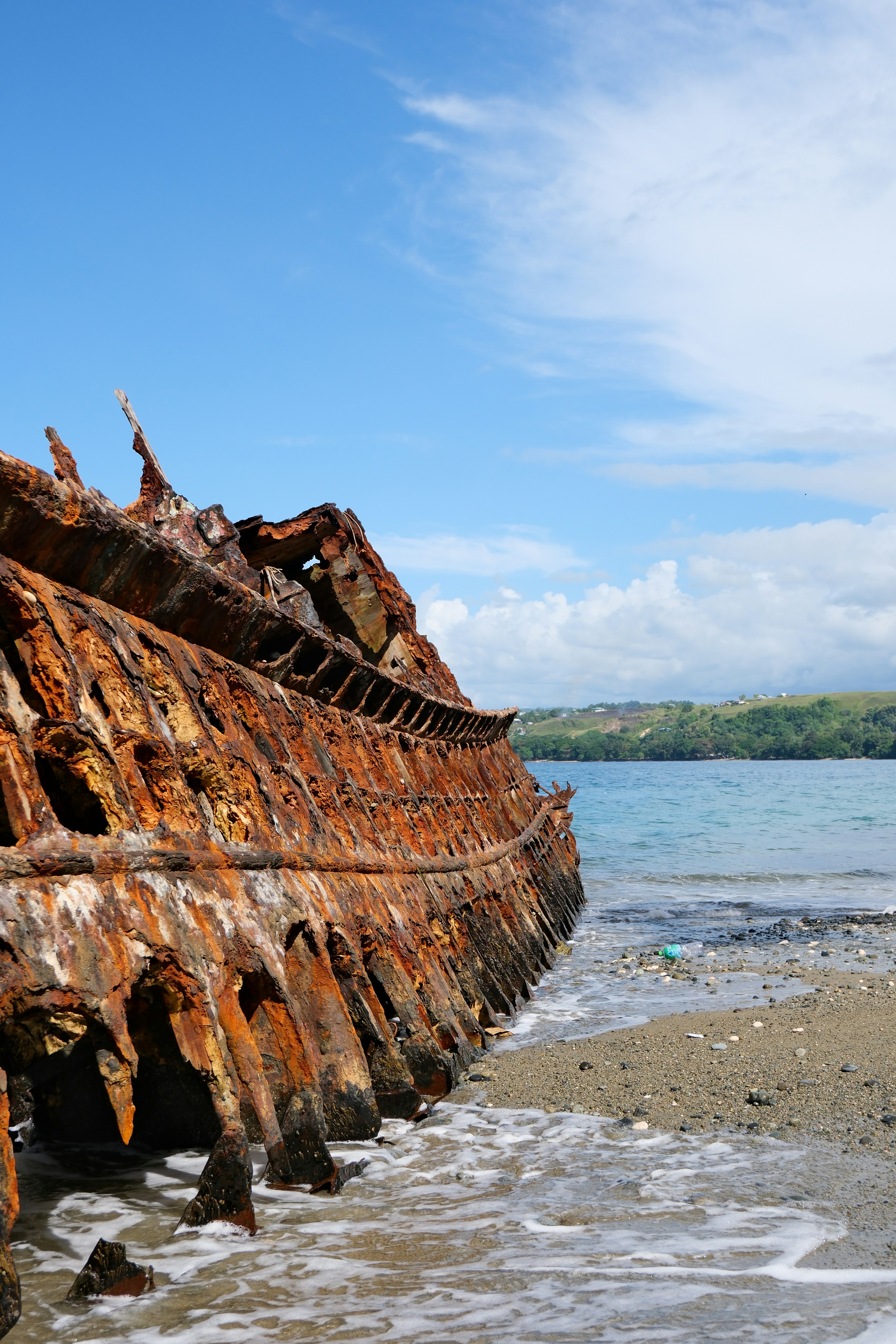Rusted Hull along a Quiet Shore