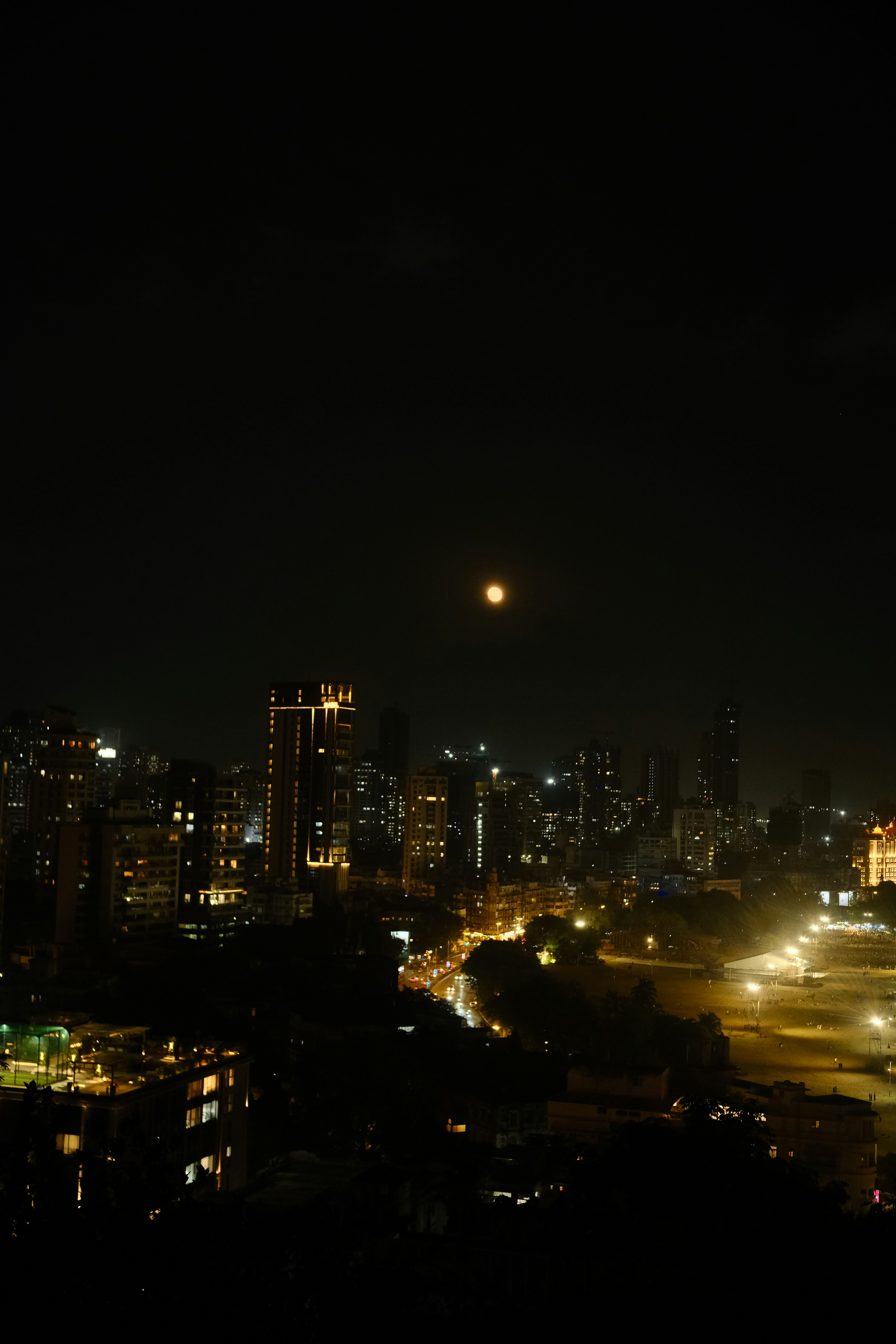 Moonlit Skyline Over a Quiet Urban Night