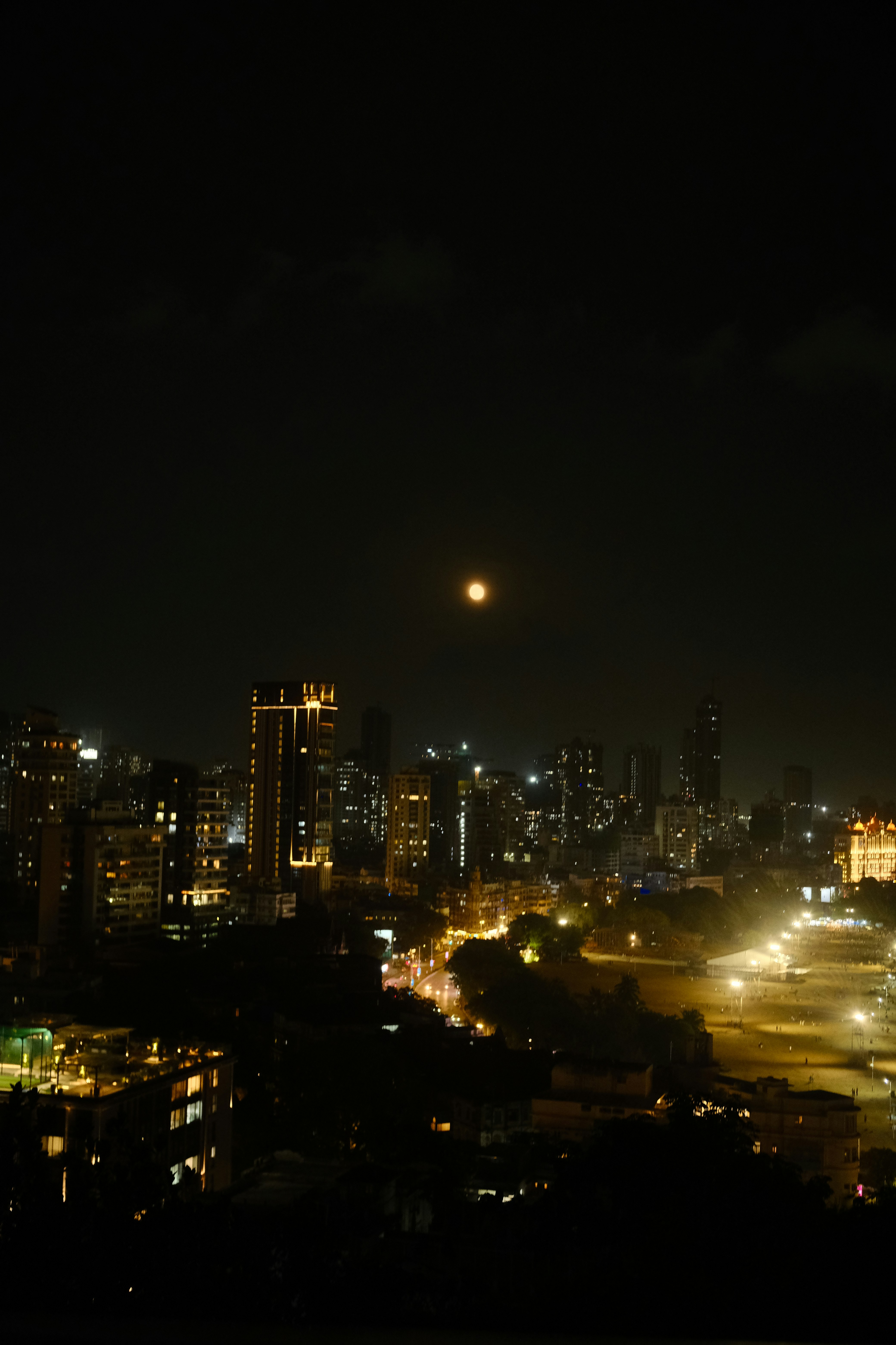 Moonlit Skyline Over a Quiet Urban Night